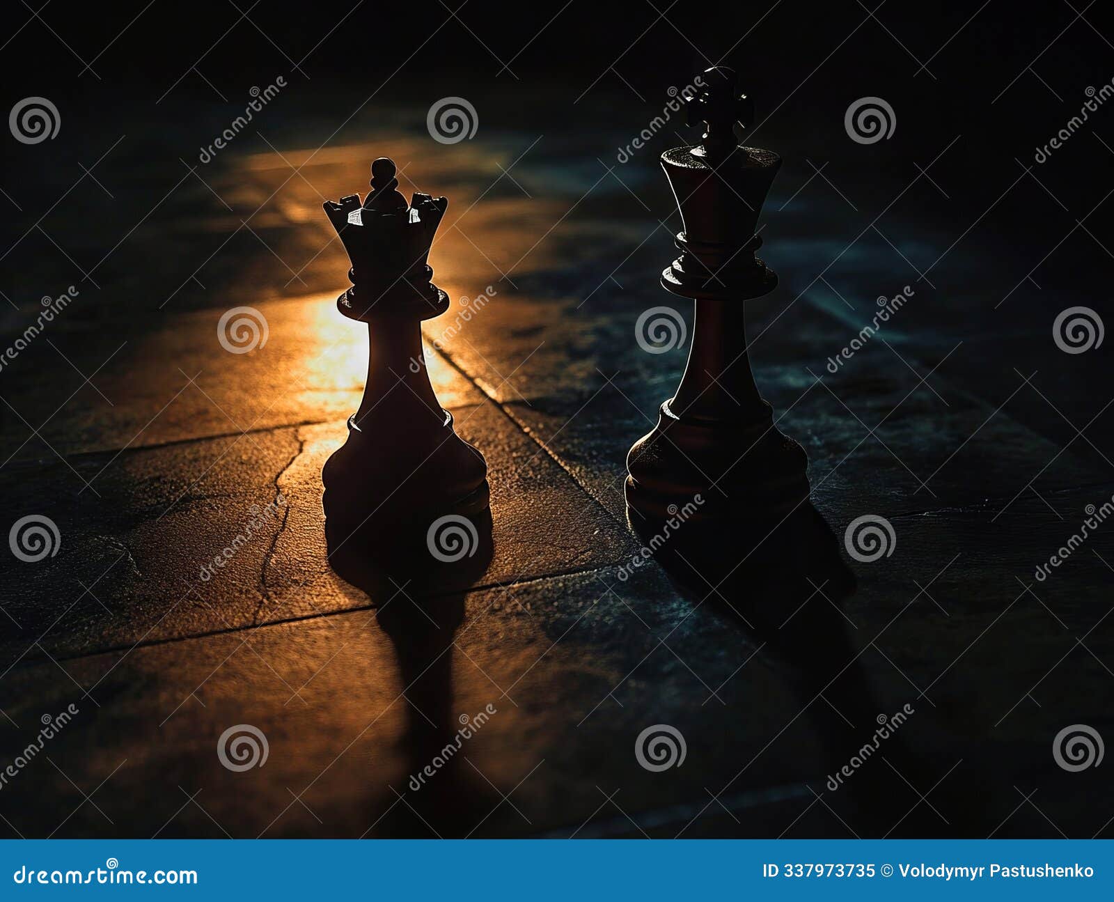 Two Chess Pieces are Standing on a Chess Board Stock Image - Image of ...