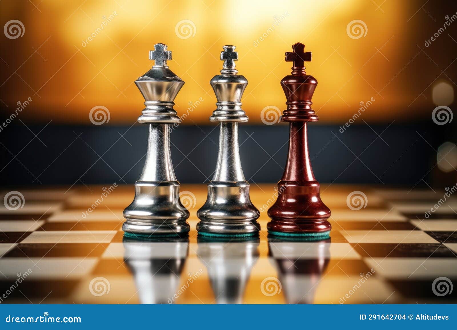 Two Chess Pieces in a Strategic Position on a Chessboard Stock Photo ...