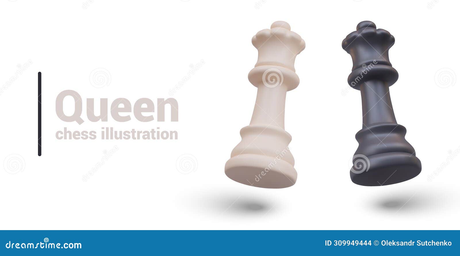Two Chess Queens in Floating Position. Strong Game Pieces Attack Stock ...