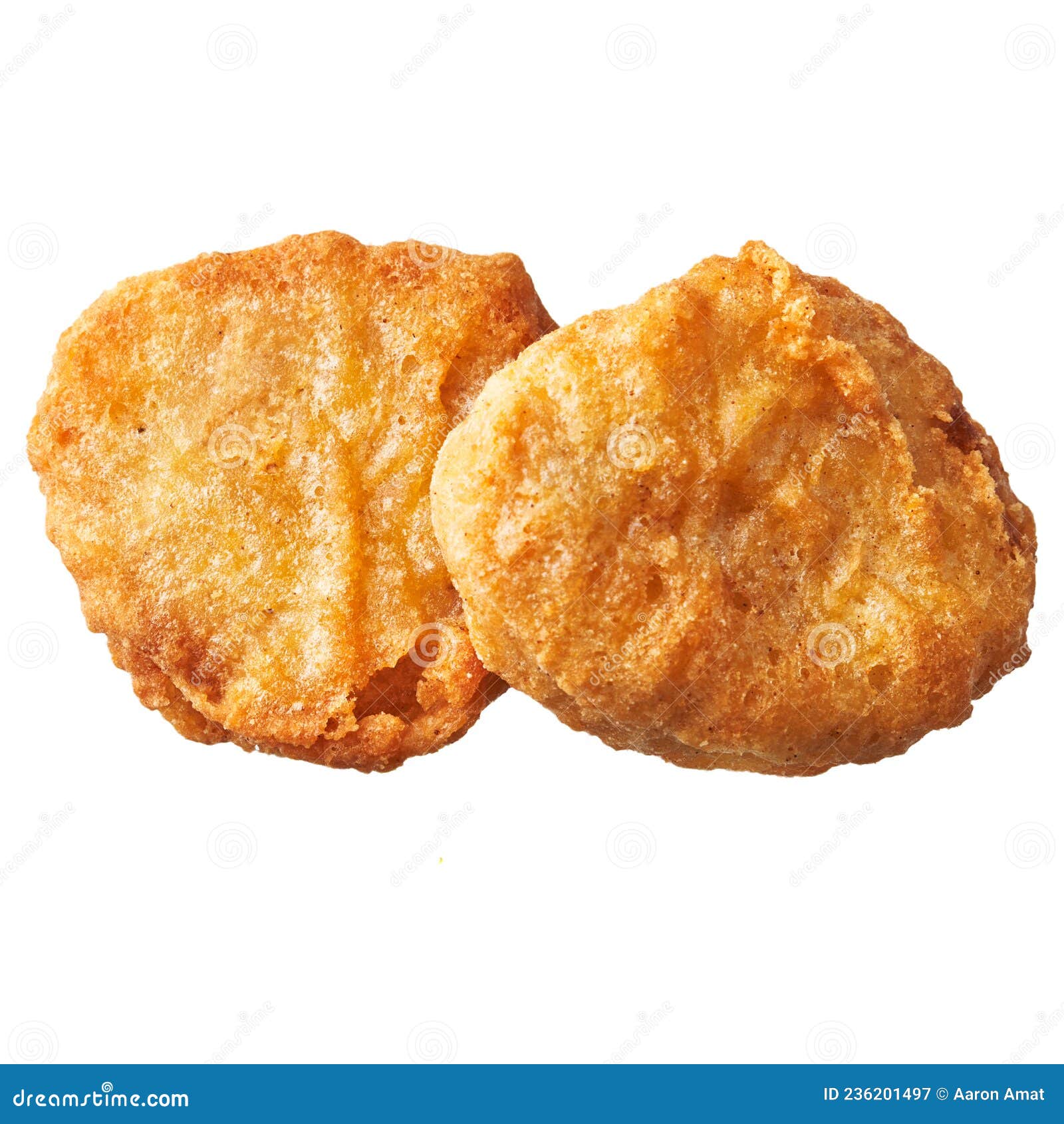 Two Chicken Nuggets Isolated on a White Background Stock Image - Image ...