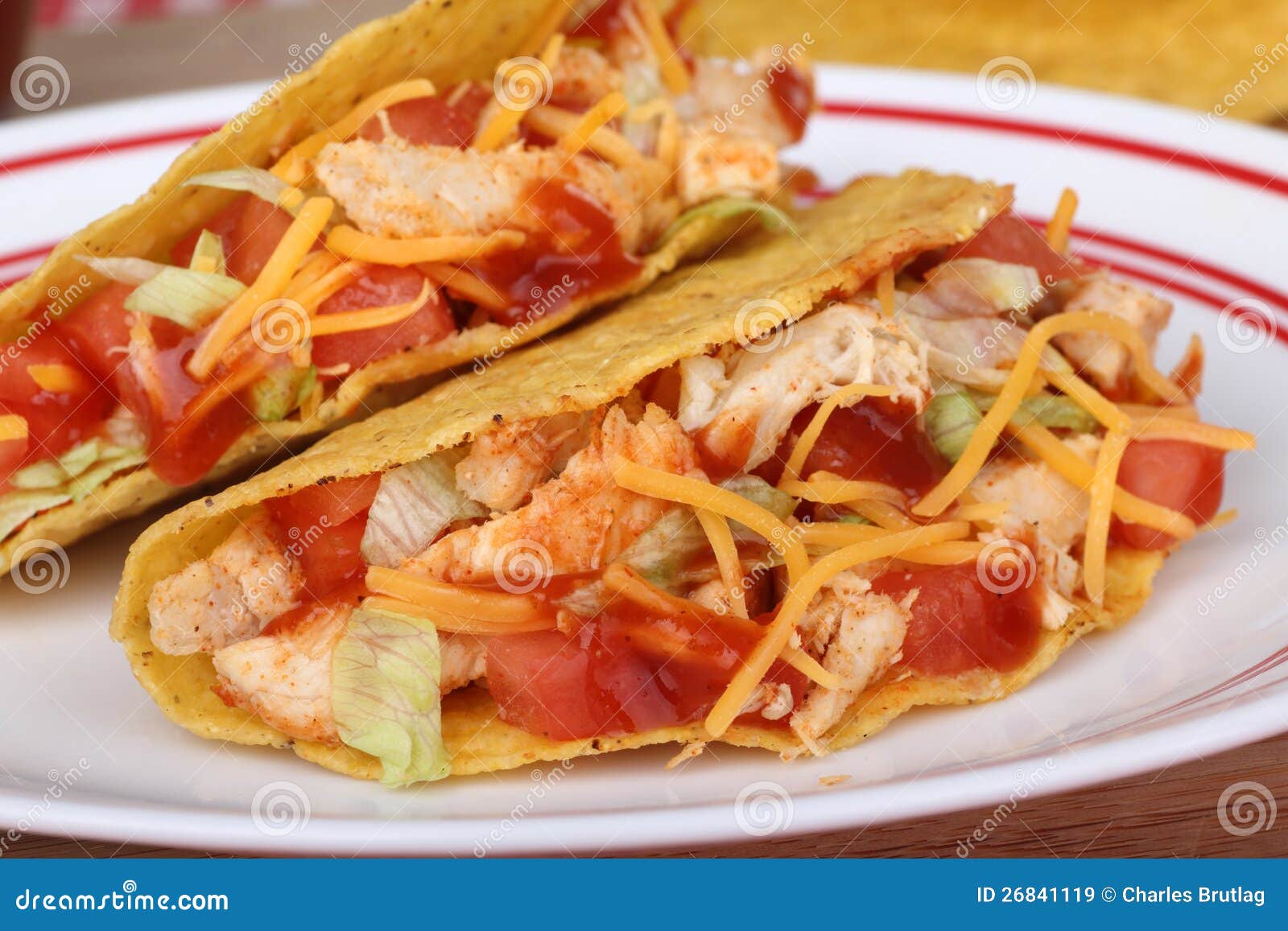 Two Chicken Tacos stock image. Image of yellow, mexican - 26841119