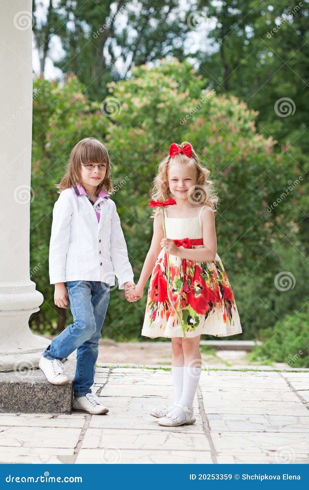 Two children stock image. Image of tenderness, girl, nature - 20253359