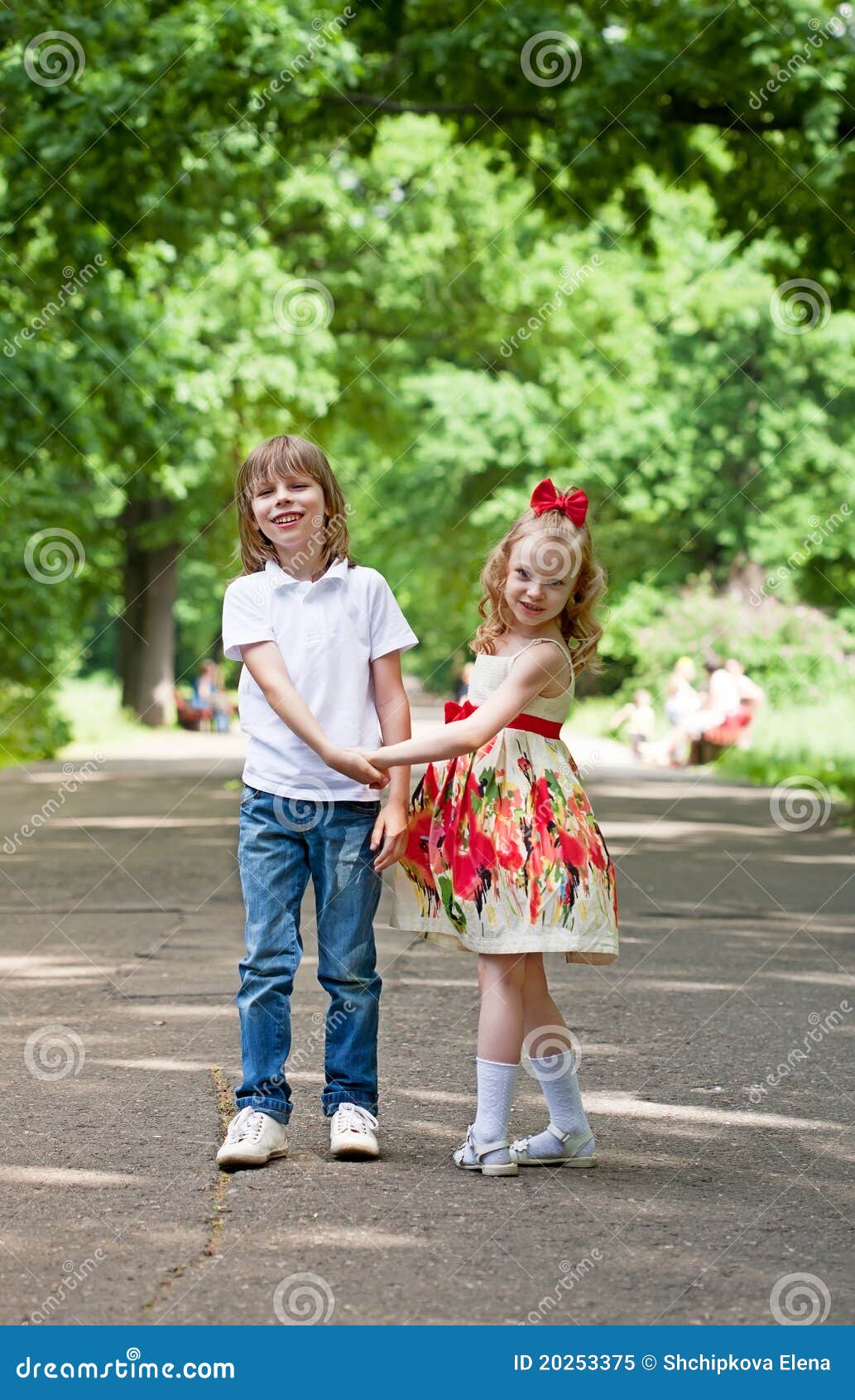 Two children stock image. Image of nature, girl, meeting - 20253375