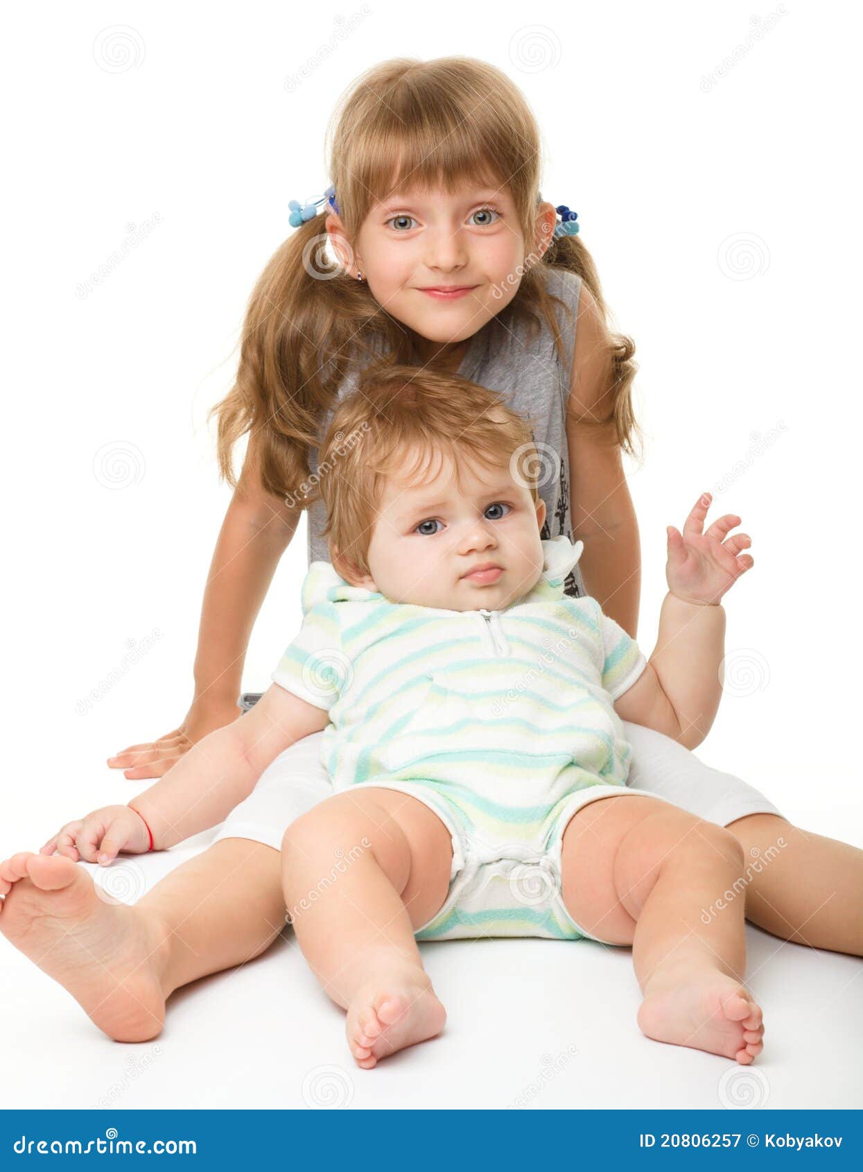 Two Children are Having Fun Stock Image - Image of family, care: 20806257