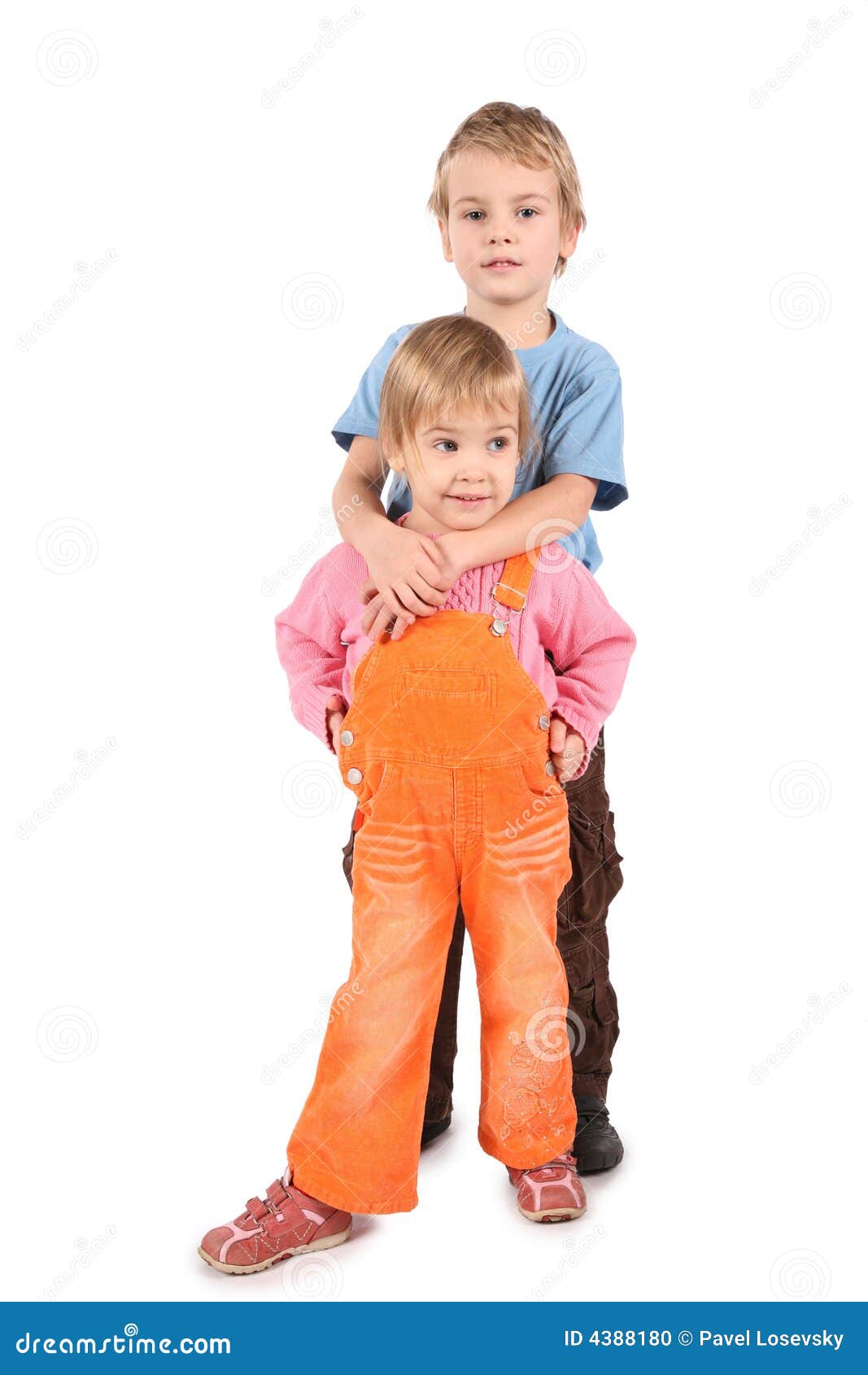 Two children isolated stock photo. Image of girl, pair - 4388180