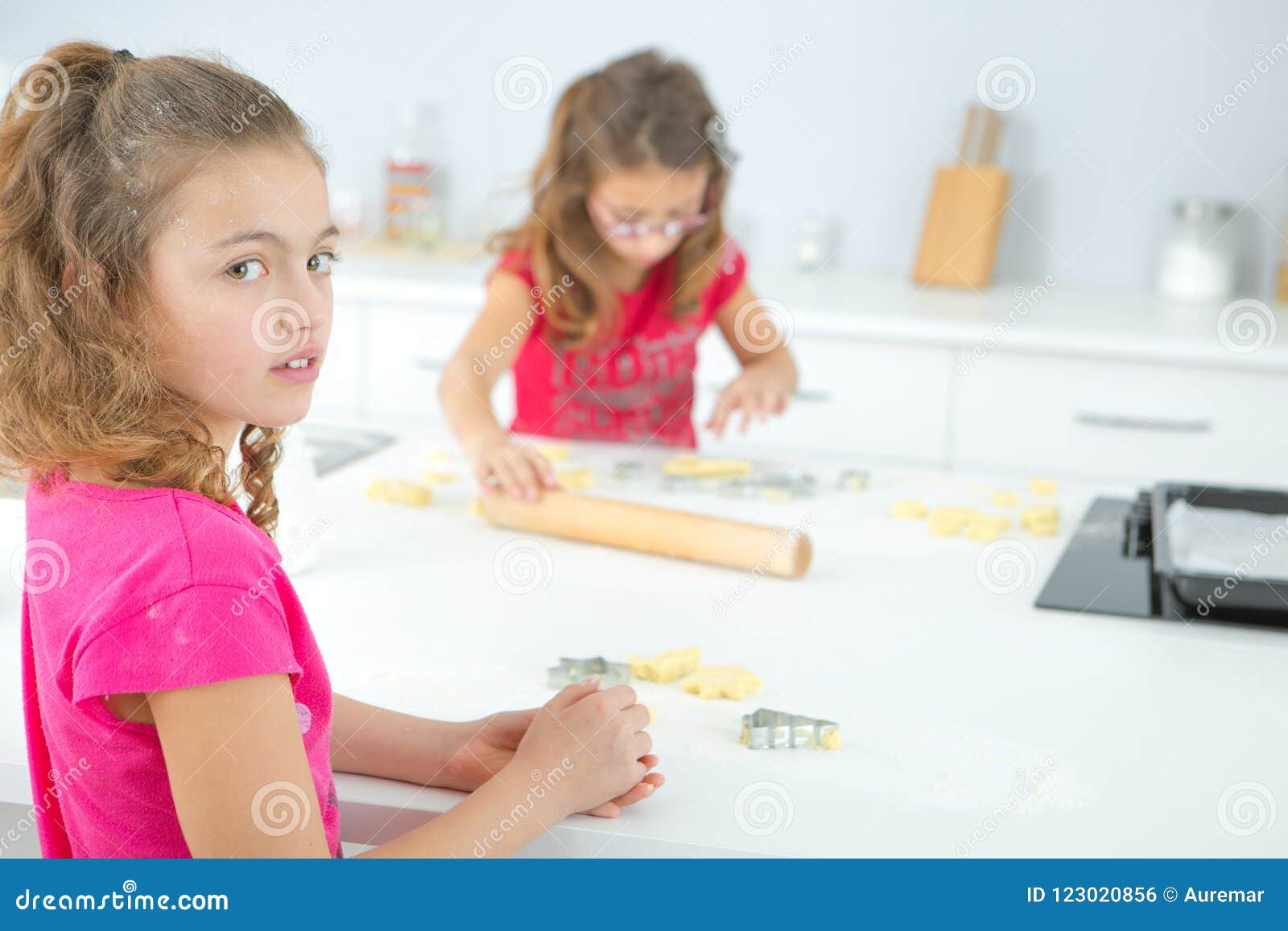 Two Children Making Biscuits Stock Photo - Image of bake, hungry: 123020856