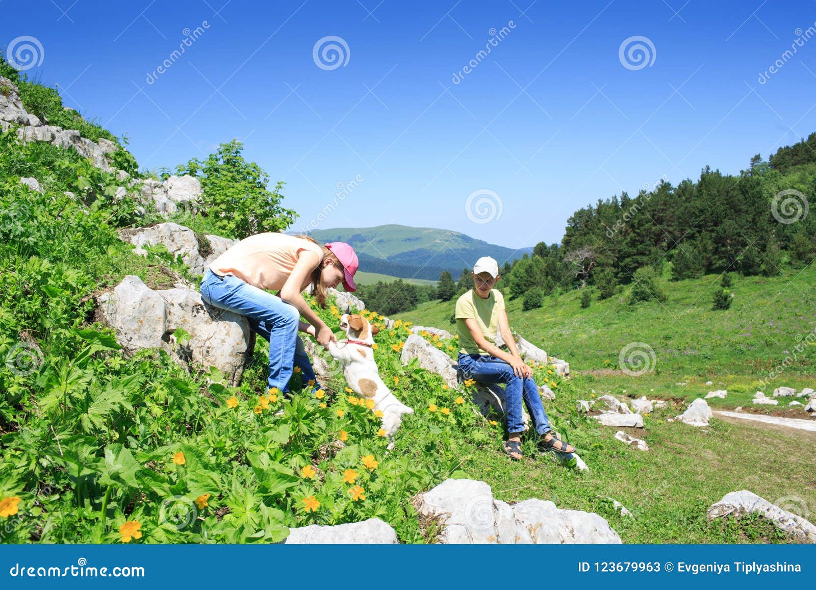 Children in a natural park stock image. Image of jack - 123679963