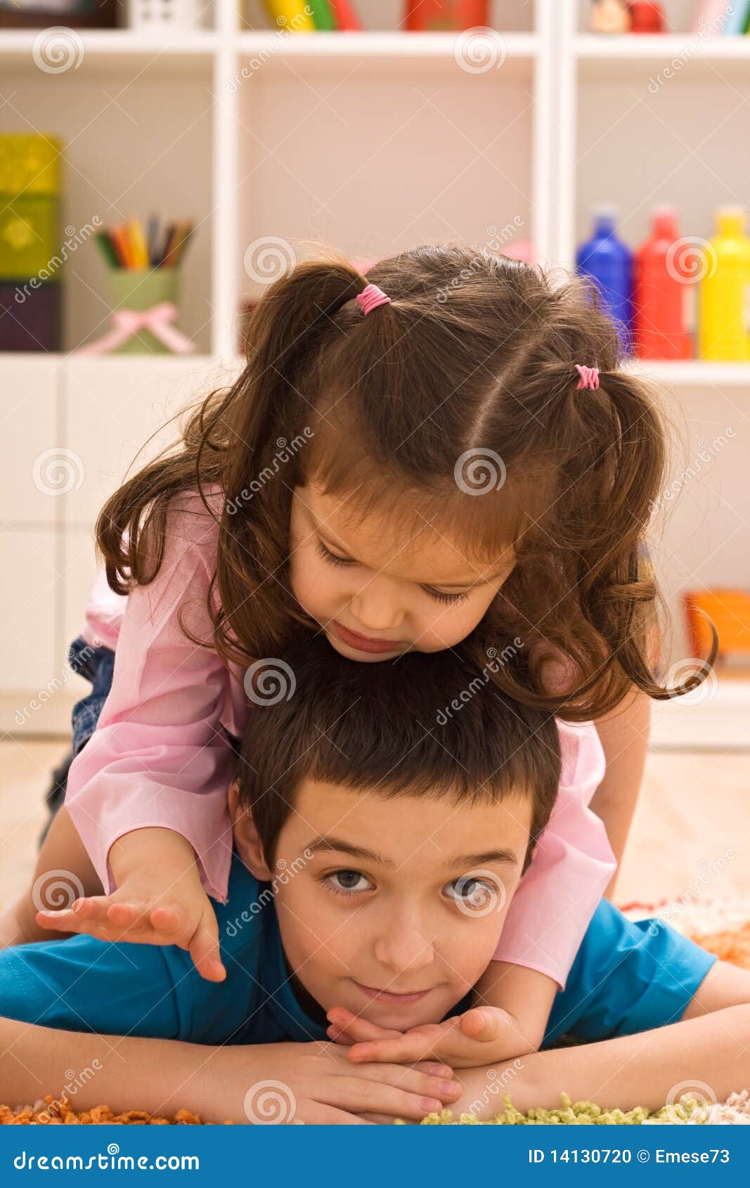 Two children playing stock photo. Image of caucasian - 14130720
