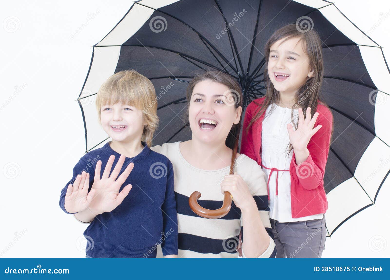 Two Children Saying Welcome Stock Image - Image of parent, woman: 28518675