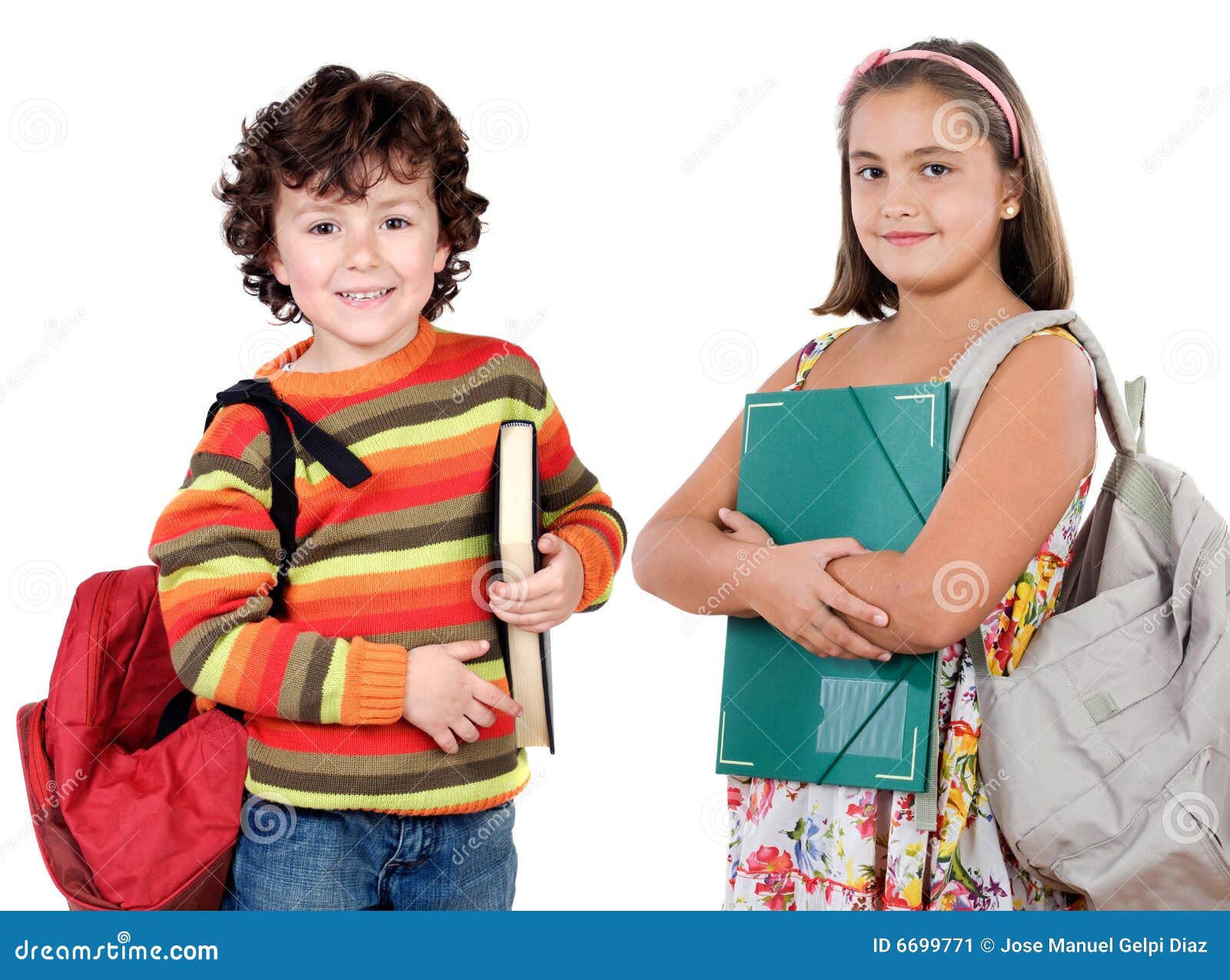 Two Children Students Returning To School Stock Image - Image of people ...