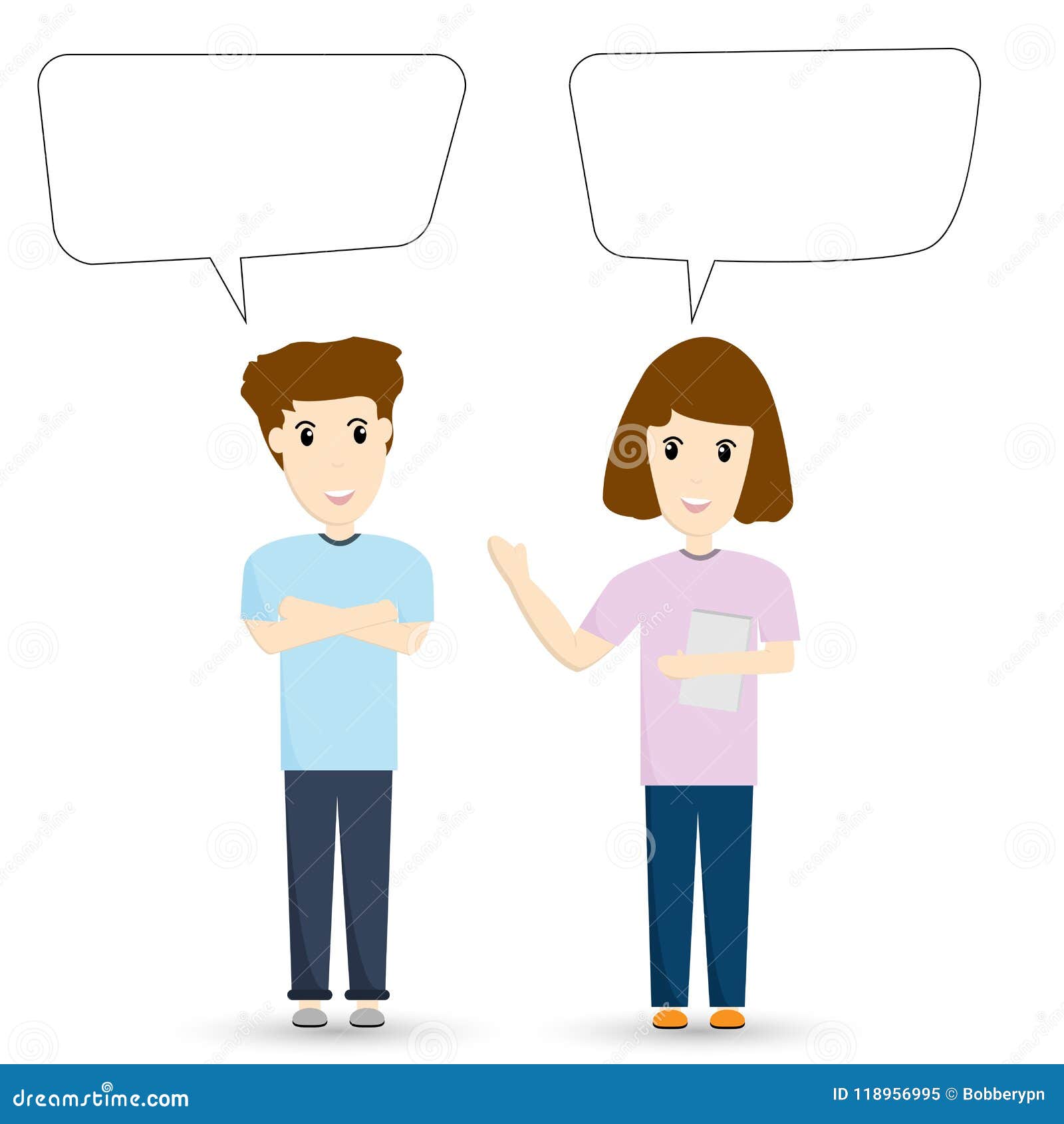 Two Children Talking Stock Illustrations – 244 Two Children Talking ...