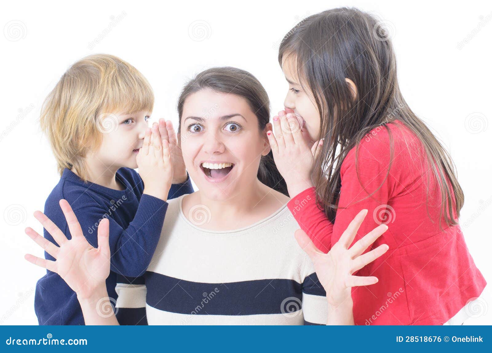 Two children whispering stock photo. Image of mother - 28518676