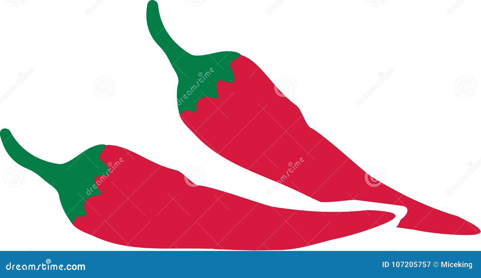 Two Chilli peppers stock vector. Illustration of pepper - 107205757