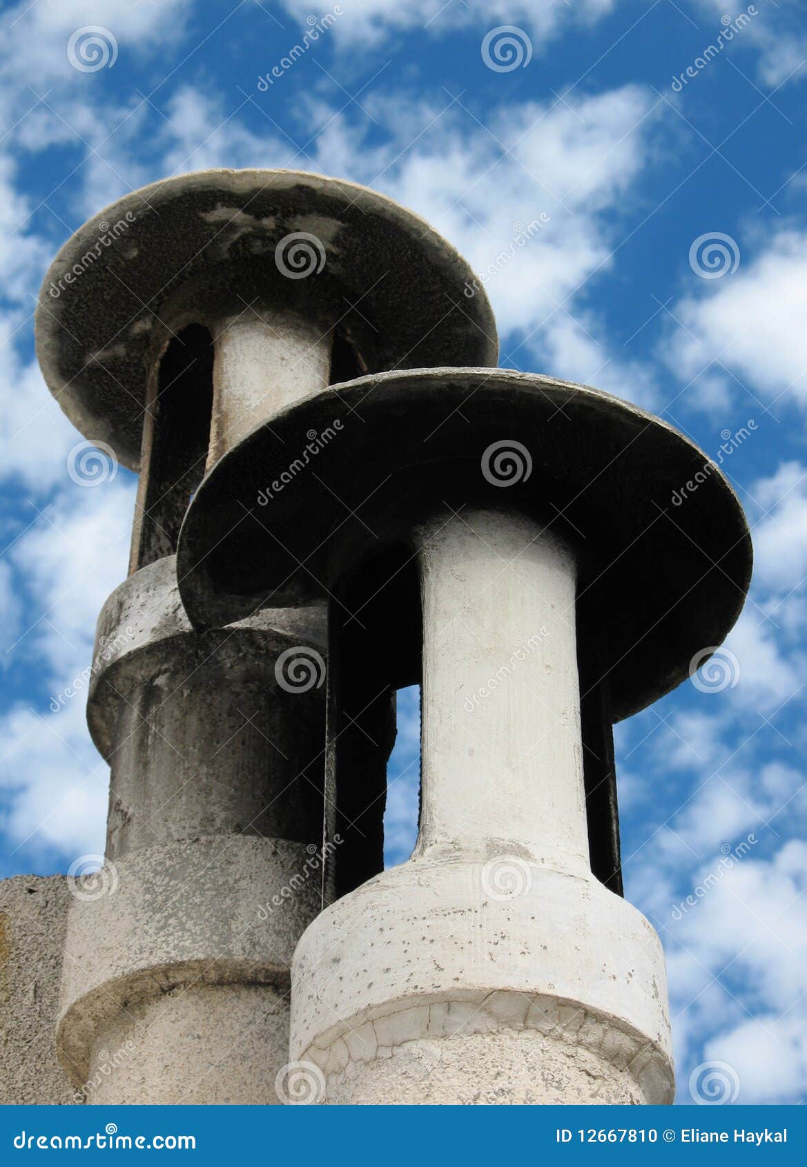 Two Chimneys stock photo. Image of white, countryside - 12667810