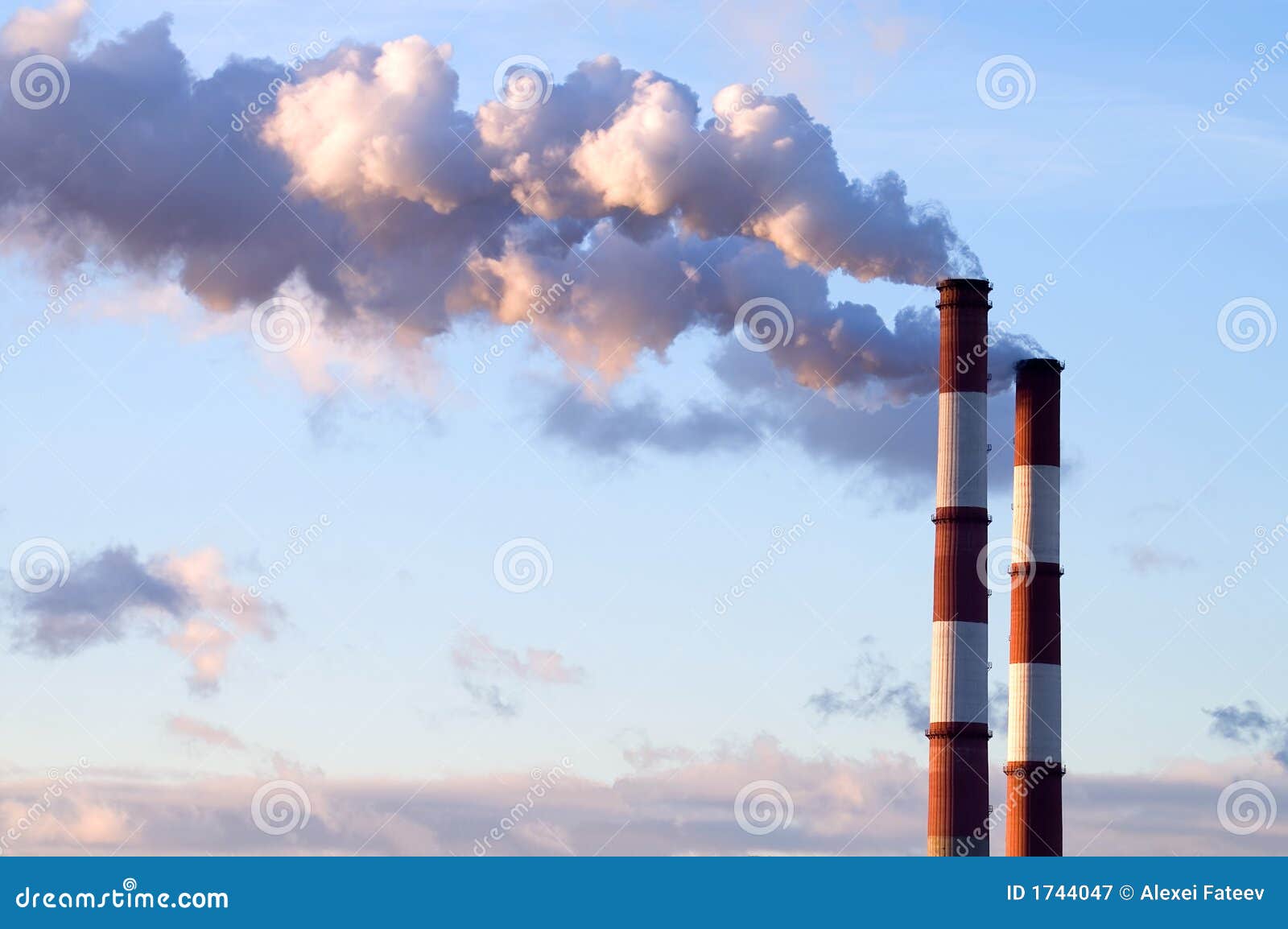 Two chimneys horiz stock image. Image of smokestack, chimney - 1744047