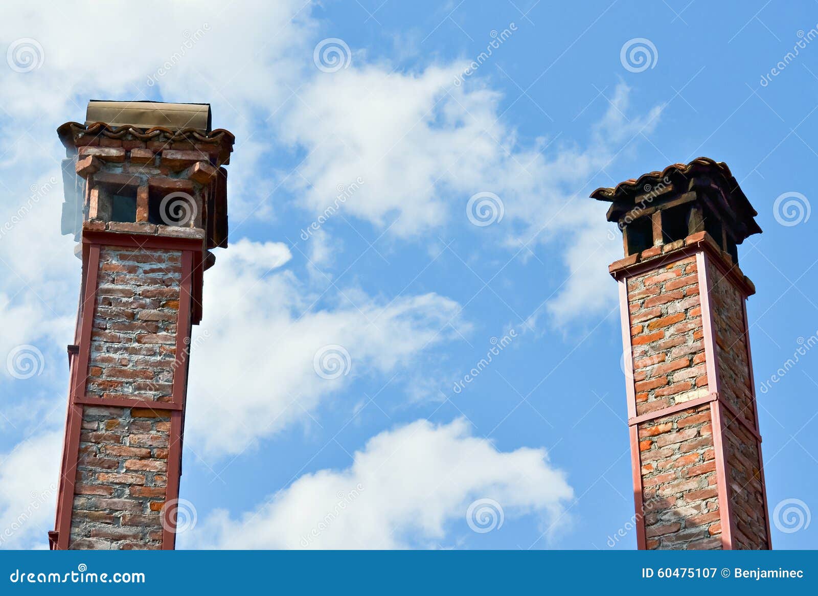 Two chimneys stock image. Image of roof, warming, burning - 60475107