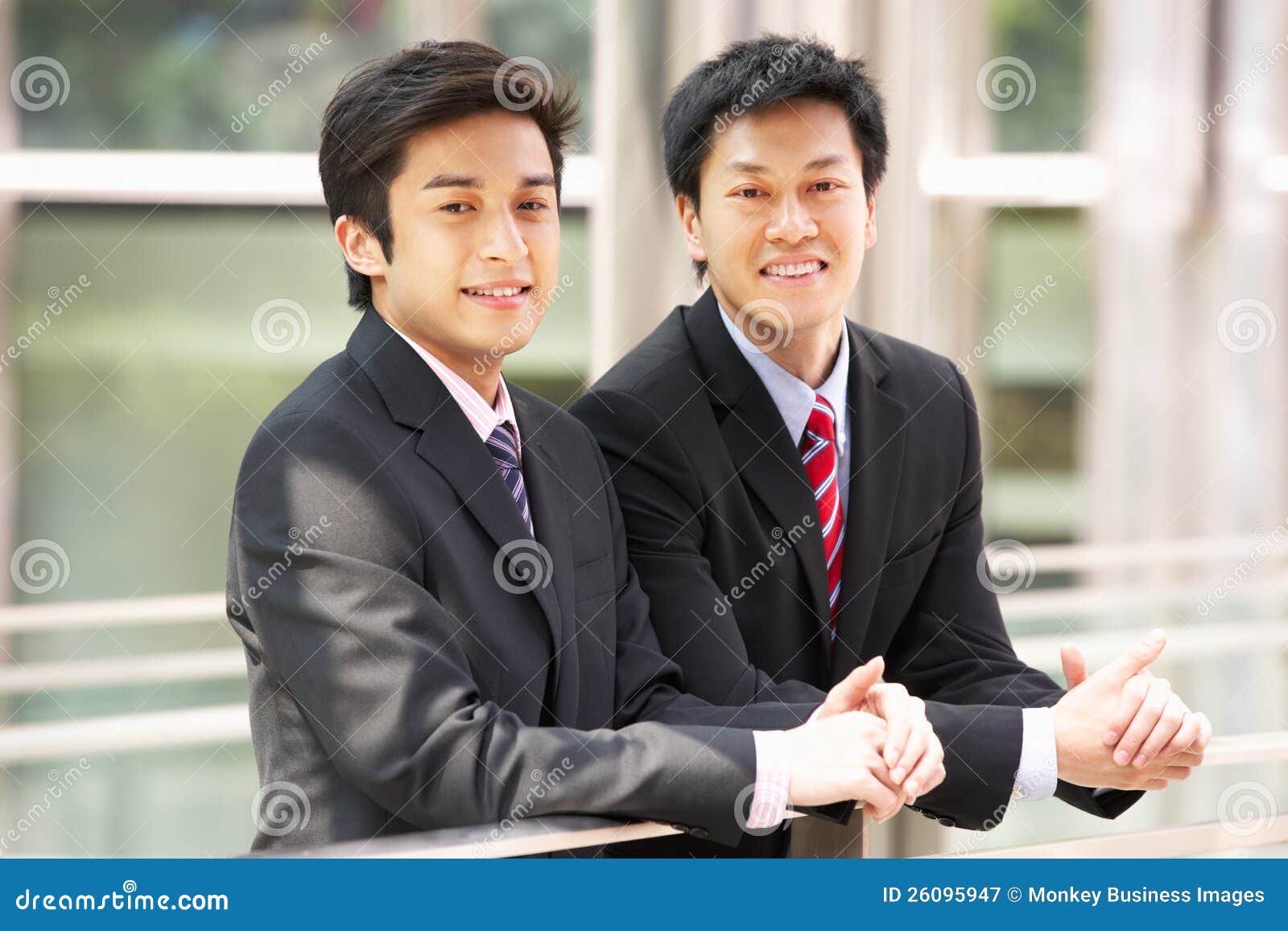 Two Chinese Businessmen Outside Modern Office Stock Image - Image of ...