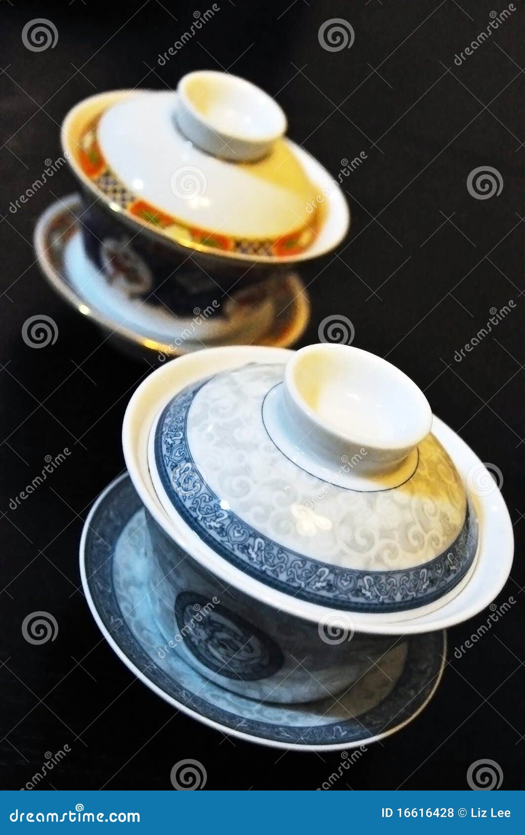 Two Chinese tea cups stock photo. Image of pattern, spare - 16616428