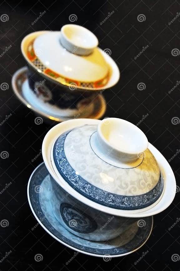 Two Chinese tea cups stock photo. Image of pattern, spare - 16616428