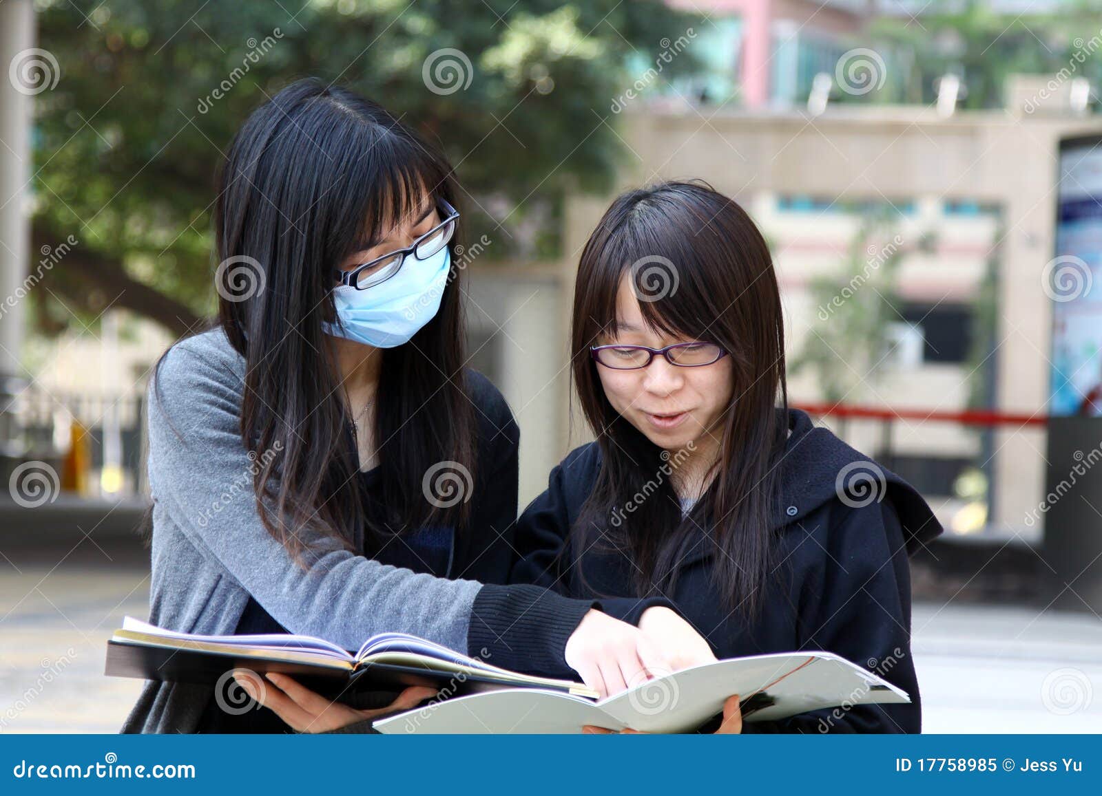 Two Chinese University Students on Campus Stock Image - Image of ...