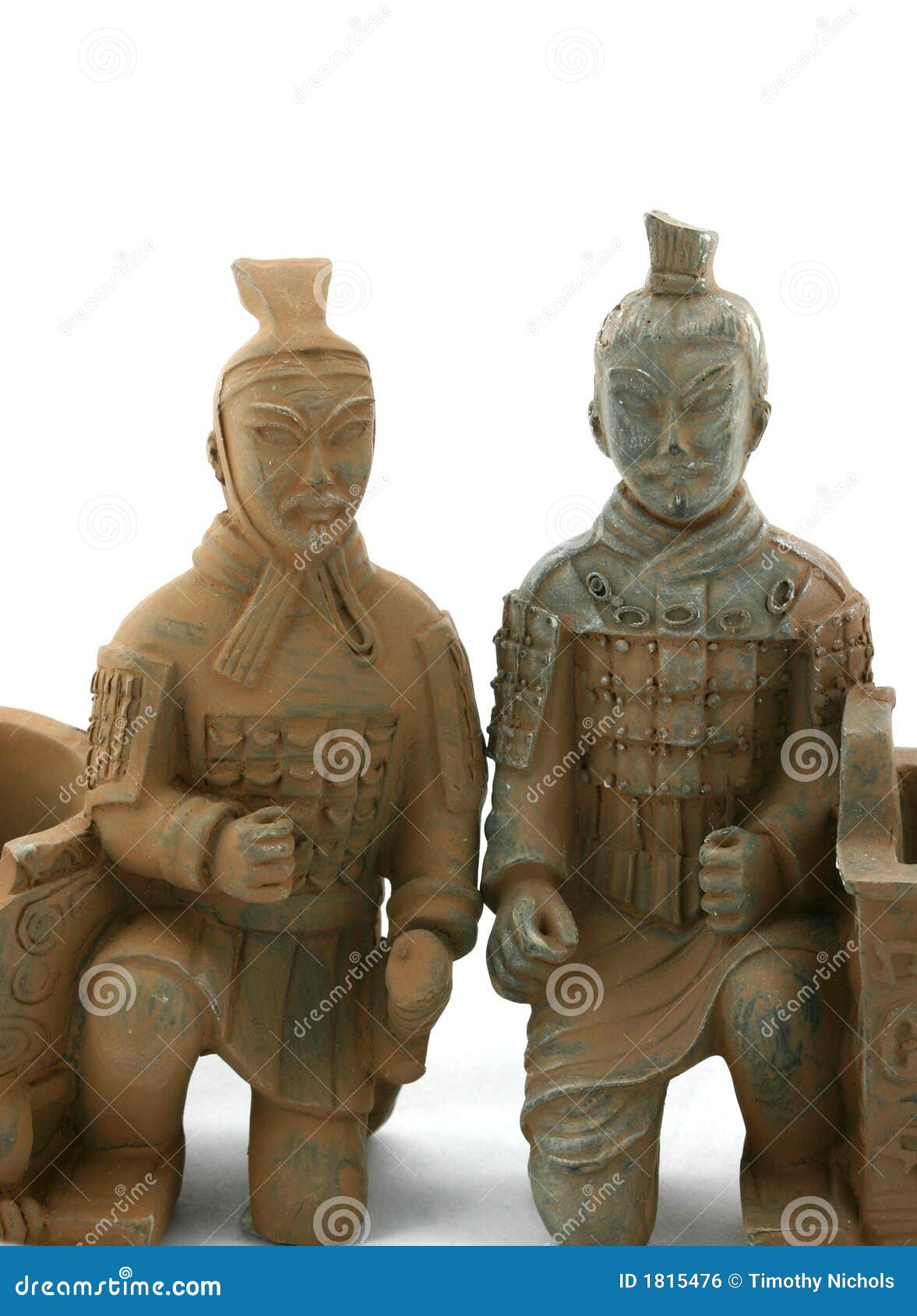 Two Chinese Warriors Isolated on White Space Stock Photo - Image of ...
