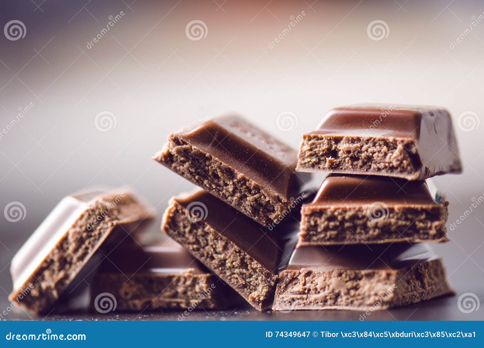 Two Chocolate Buildings on a Dark Background. Energy and Sugar. Broken ...