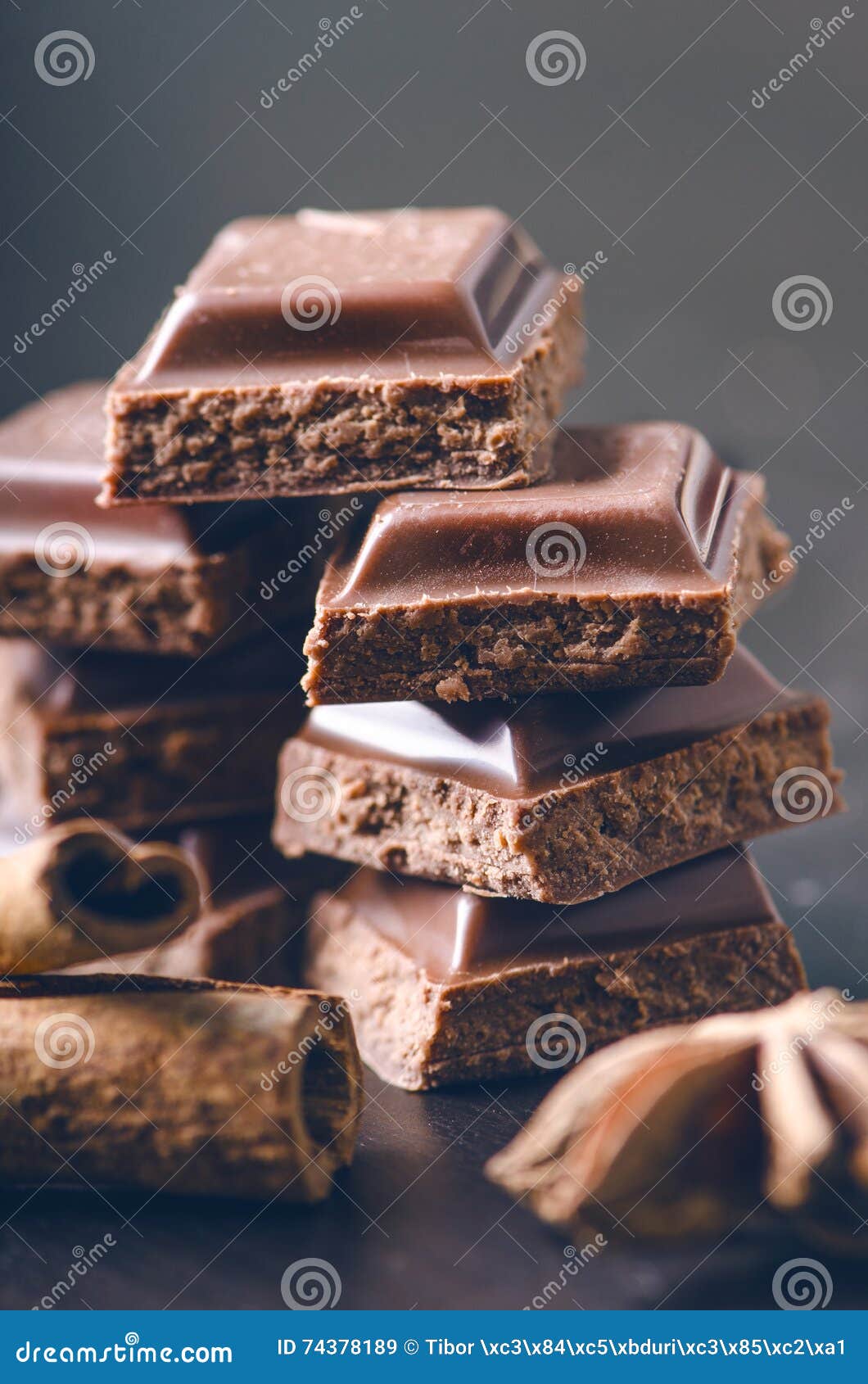 Two Chocolate Buildings on a Dark Background. Energy and Sugar. Broken ...