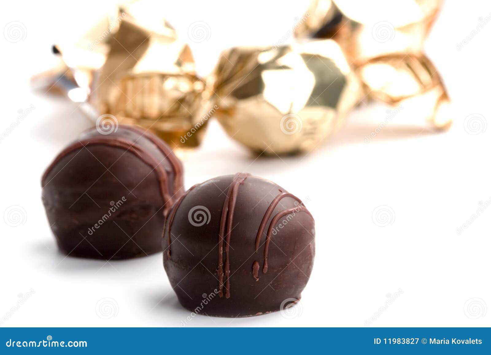 Two chocolate candies stock image. Image of wrapped, calorie - 11983827