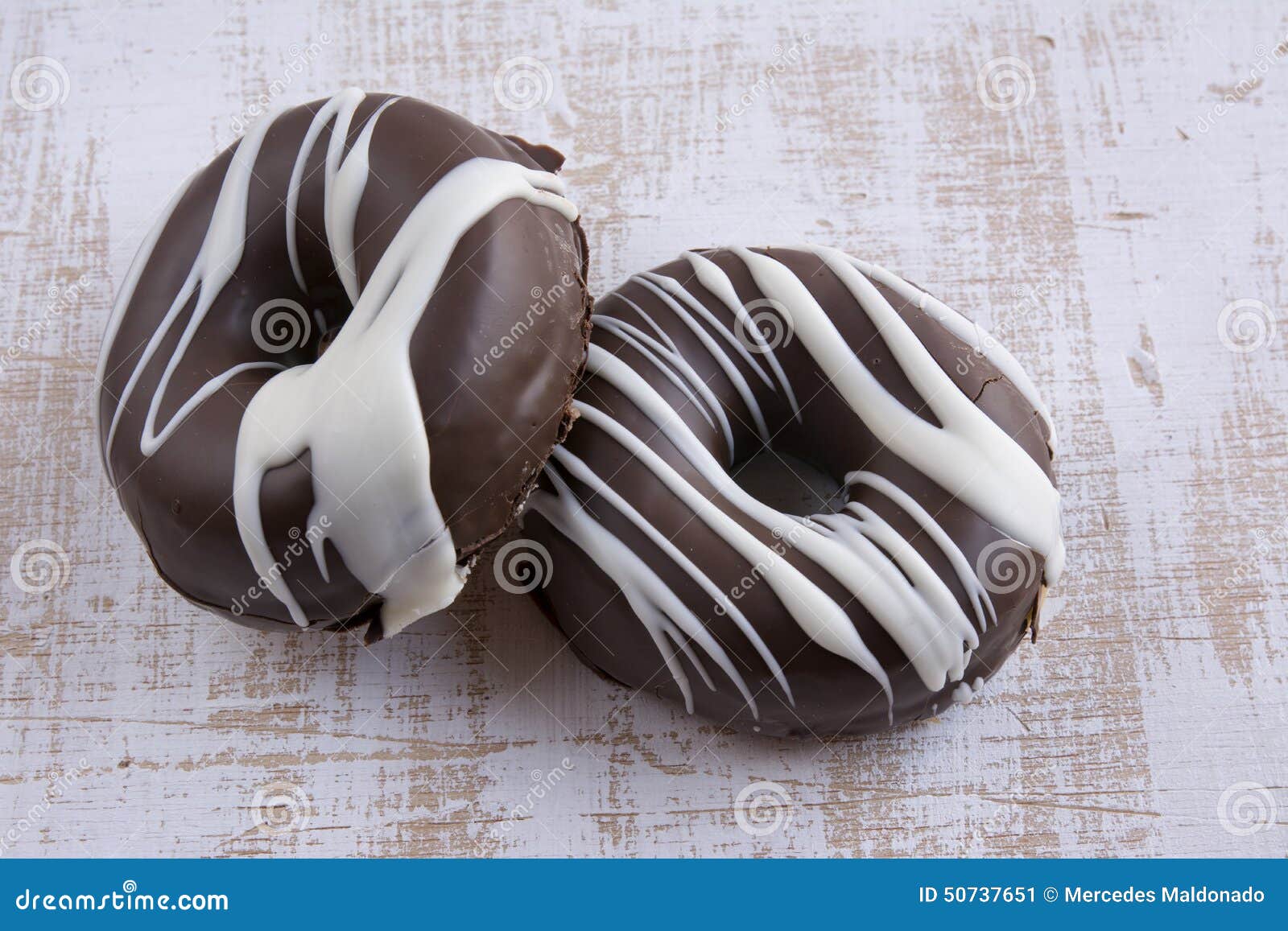 Two Chocolate Covered Donuts Stock Image - Image of calorie, baked ...