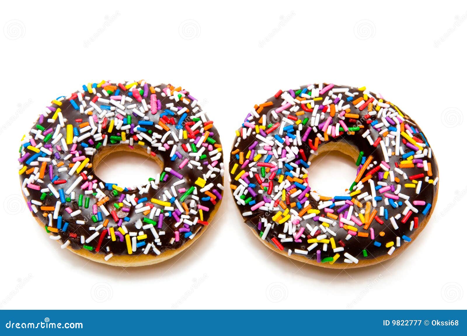 Two chocolate donuts stock image. Image of pastry, temptation - 9822777
