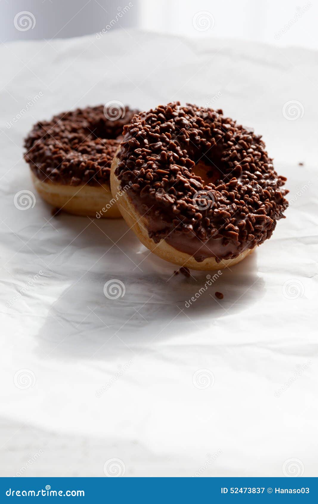 Two chocolate doughnuts stock image. Image of ceramic - 52473837