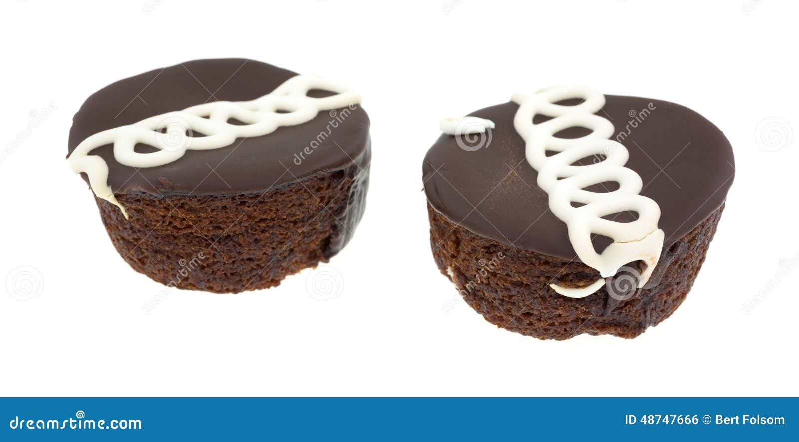 Two chocolate iced cakes stock photo. Image of size, food - 48747666