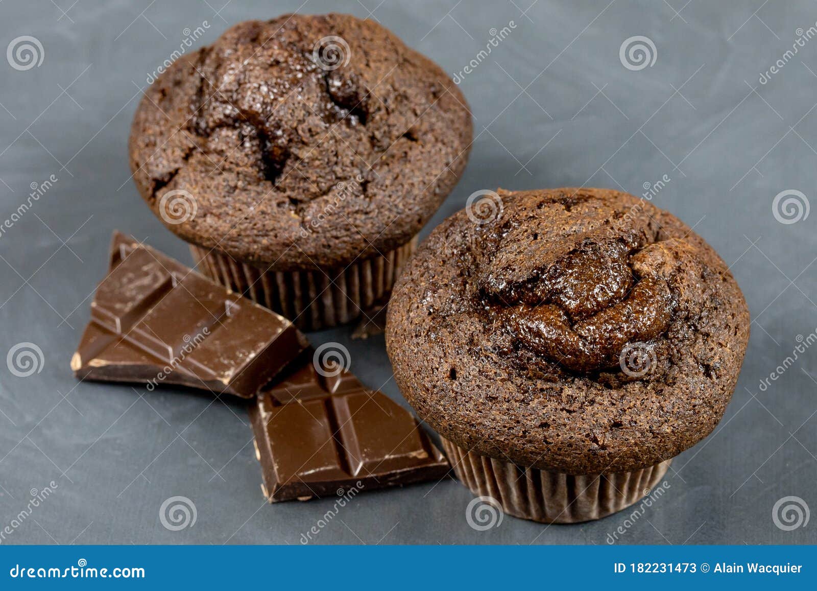 Chocolate Muffin on a Table Stock Image - Image of sweet, gourmet ...