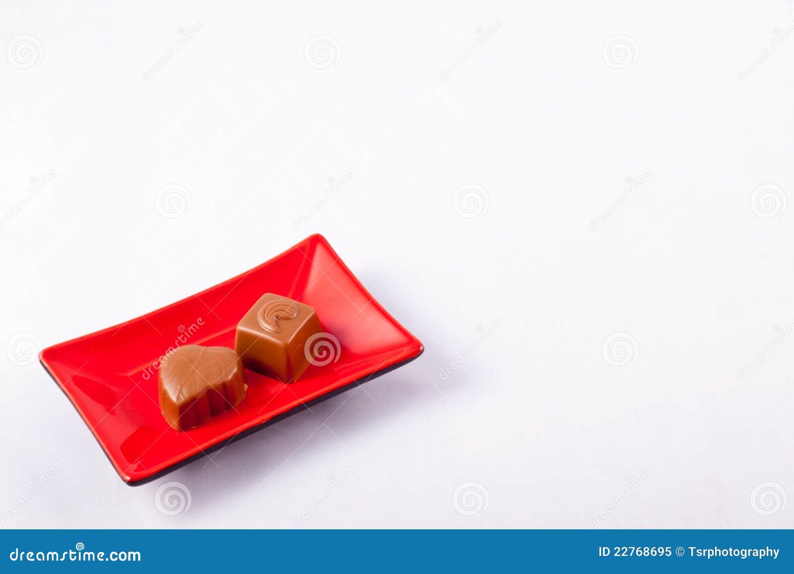 Two Chocolates on a Square Plate Stock Image - Image of food, healthy ...