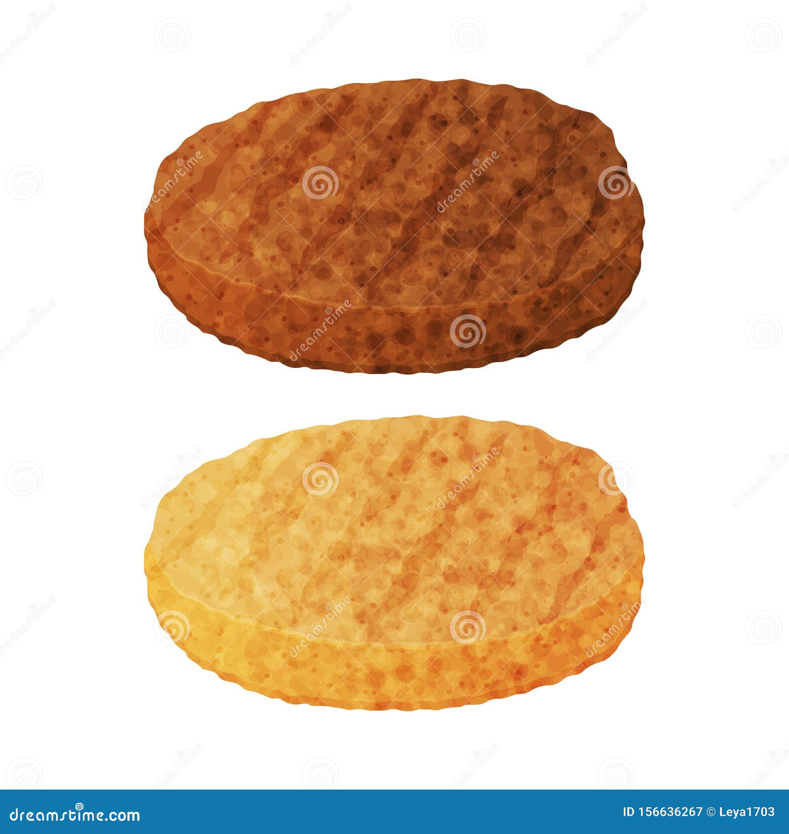 Two Chops. Chicken And Beef. Object For Packaging Cartoon Vector ...