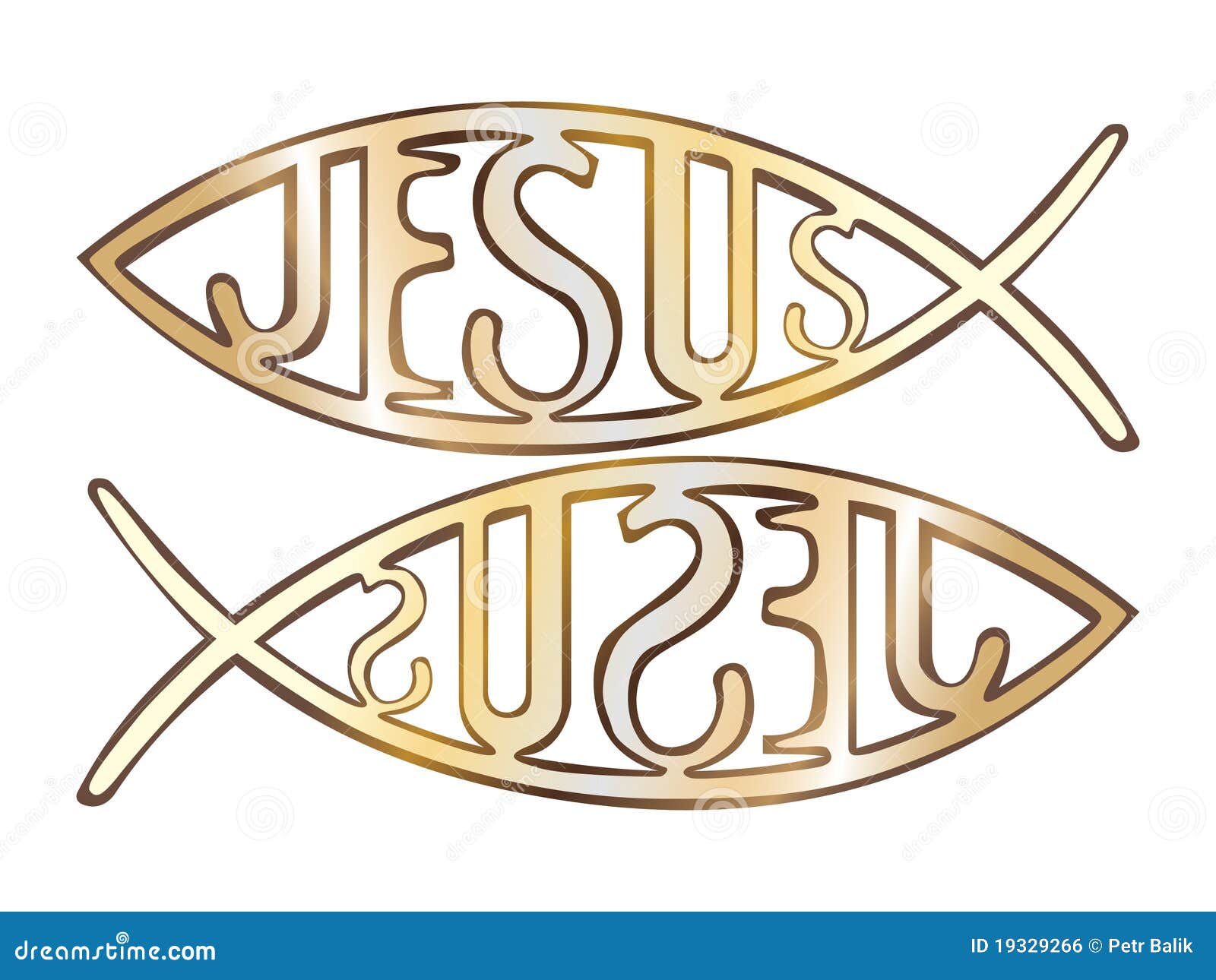 Two christian fish symbol stock illustration. Illustration of metaphor ...