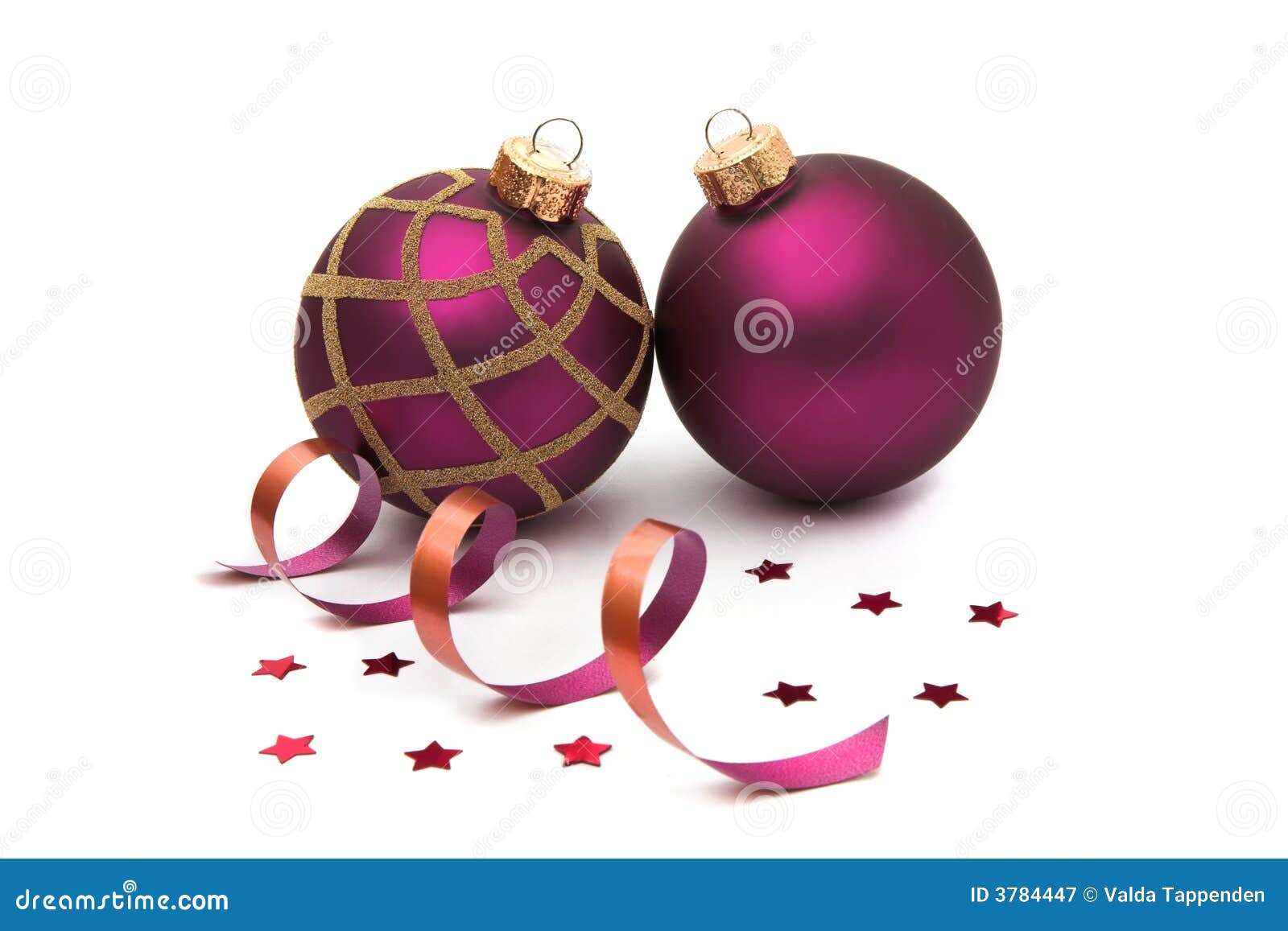 Two Christmas Baubles Isolated Stock Image - Image of holidays ...