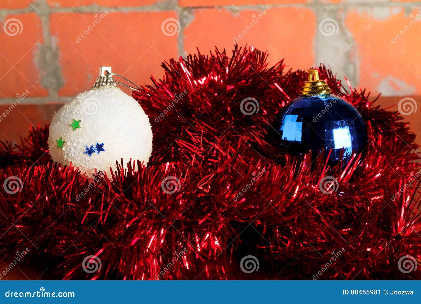 Two christmas baubles stock image. Image of holiday, ornament - 80455981