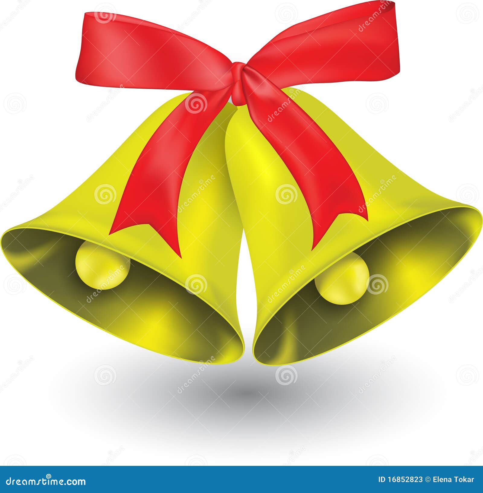 Two christmas bell stock vector. Illustration of gold - 16852823