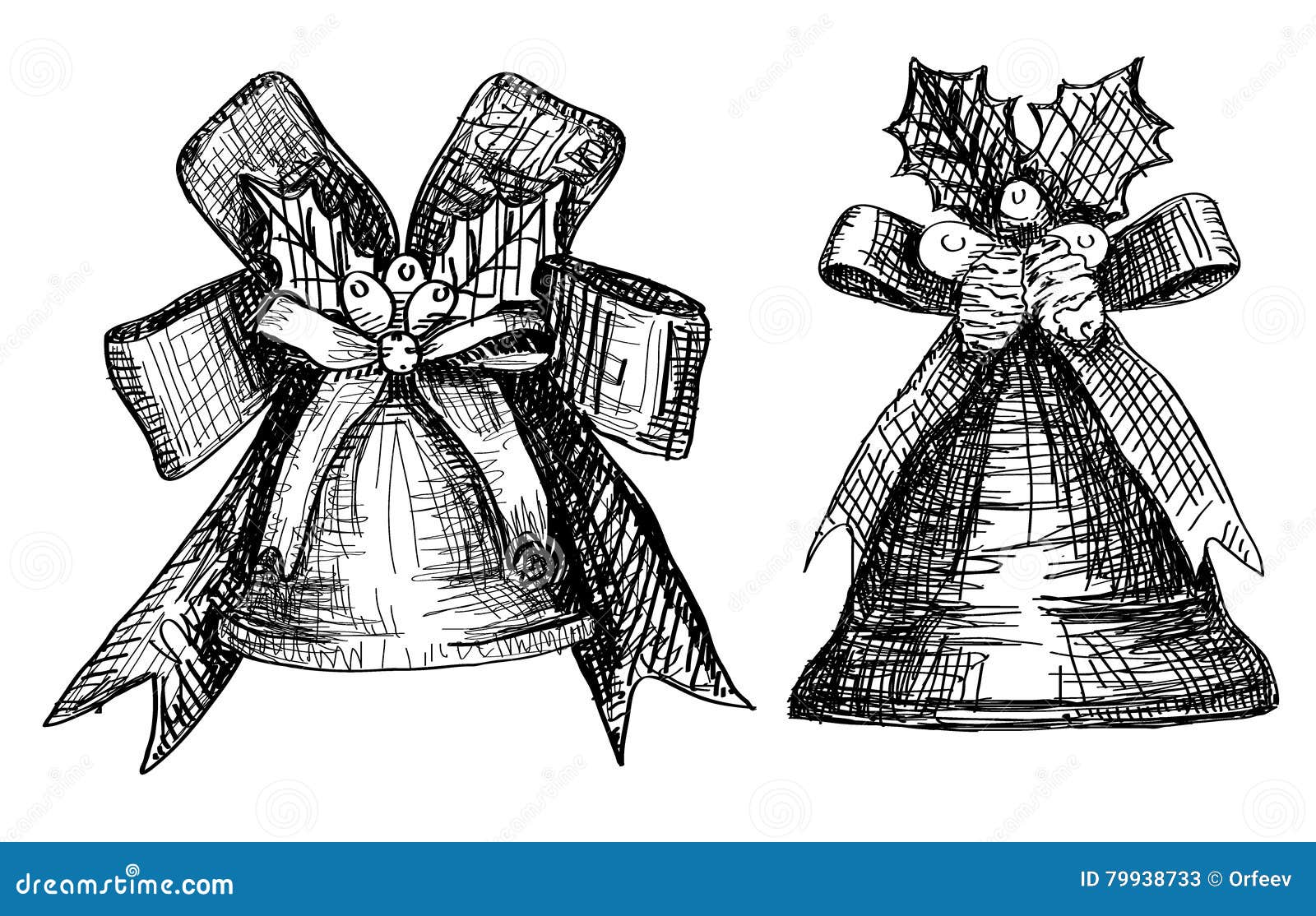 Two Christmas bells stock illustration. Illustration of christmas ...