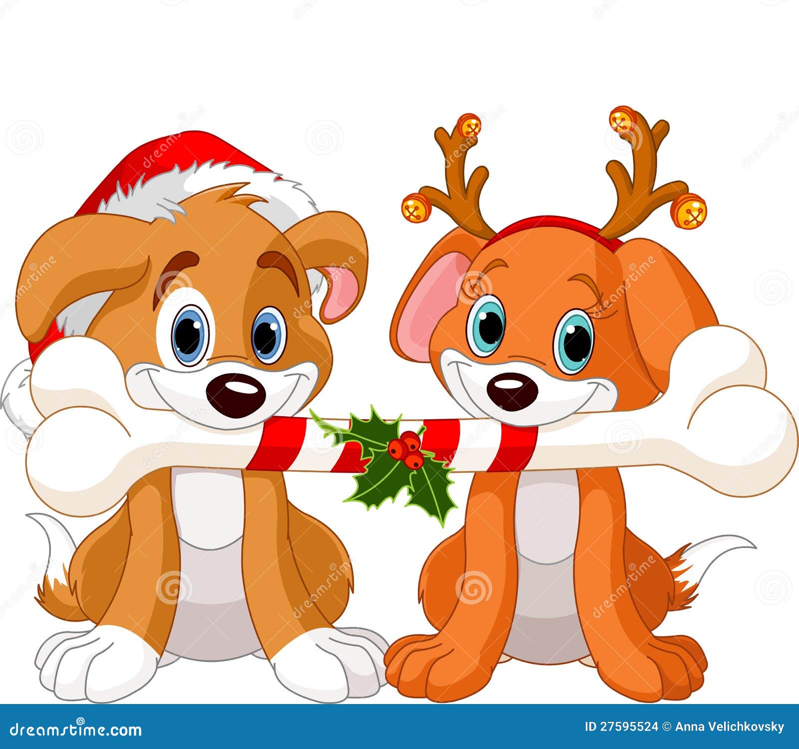 Two Christmas dogs stock vector. Illustration of animals - 27595524