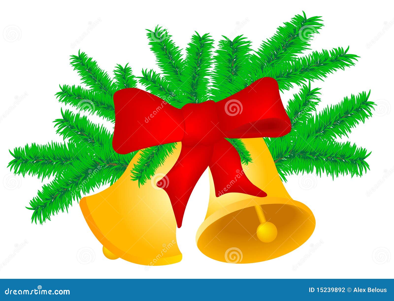 Two Christmas hand bell stock vector. Illustration of graphic - 15239892