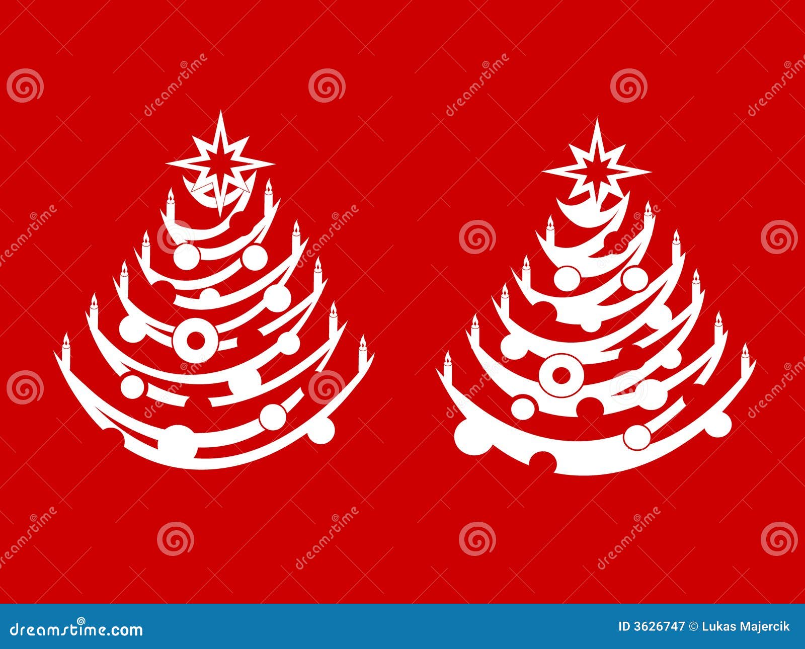 Two christmas trees stock illustration. Illustration of print - 3626747