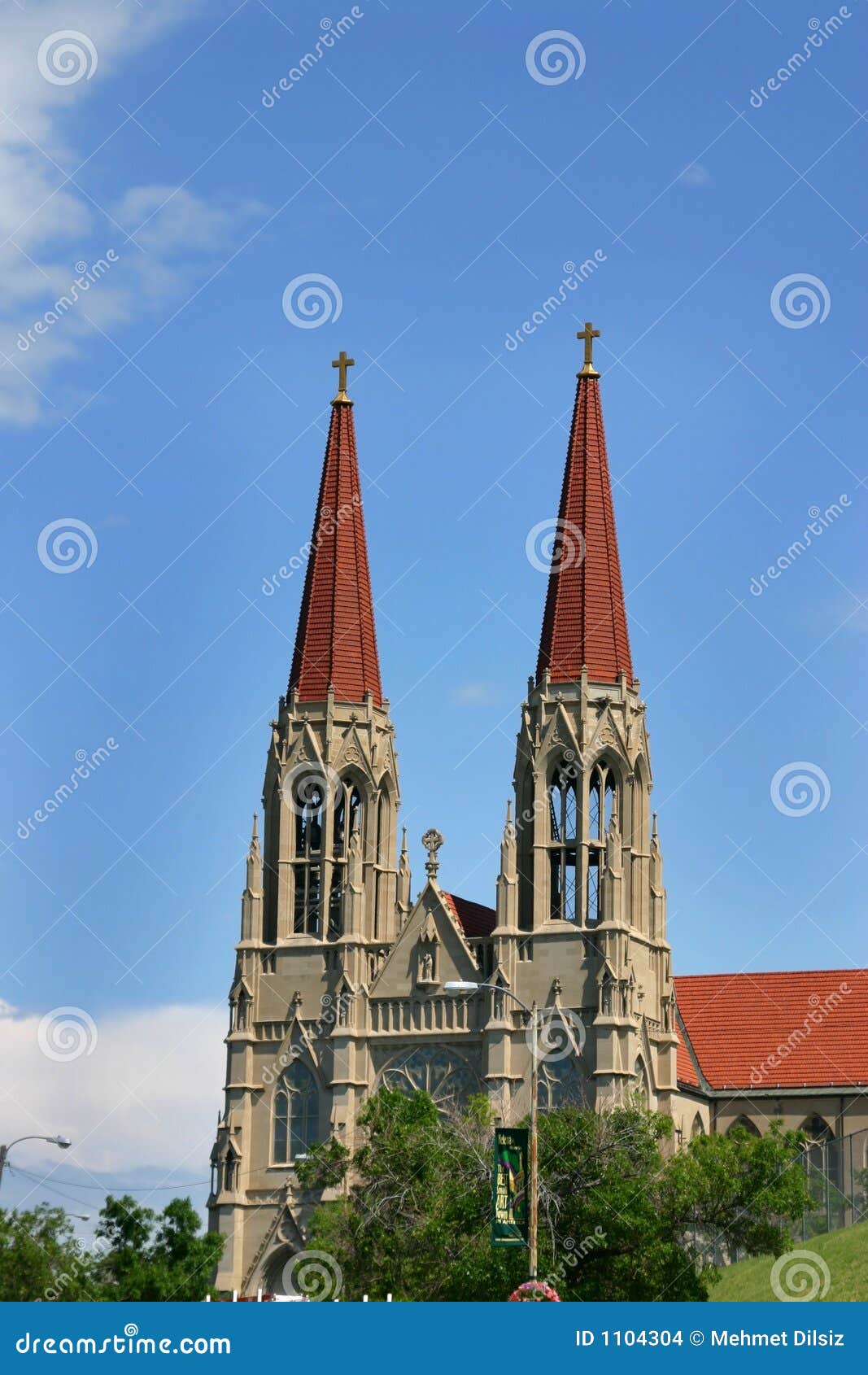 Two Church Towers stock photo. Image of cathedral, pavia - 1104304