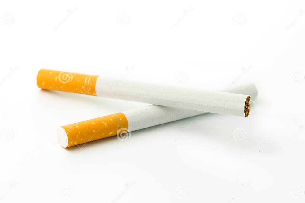 Two cigarettes close up stock photo. Image of cigar, white - 93946330