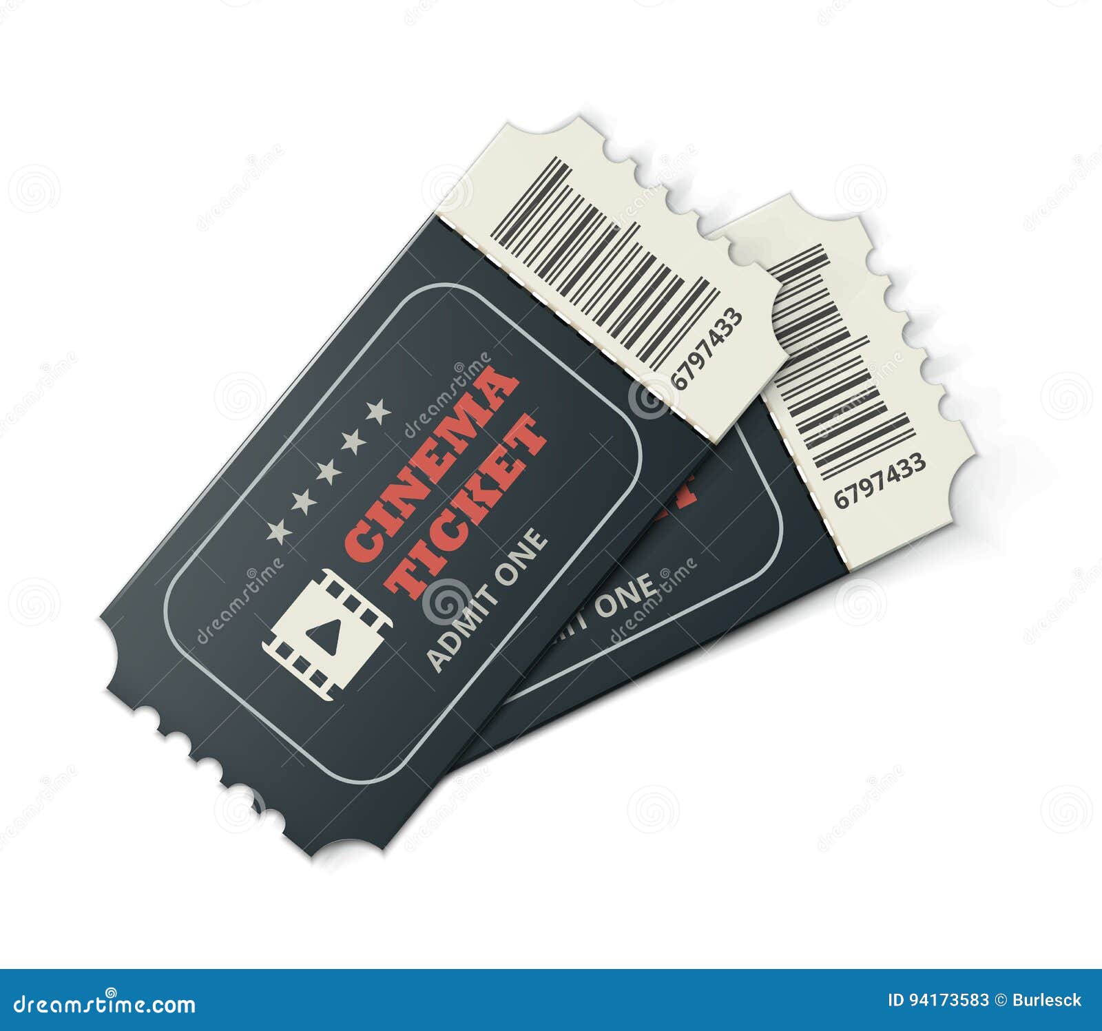 Two cinema tickets stock vector. Illustration of label - 94173583