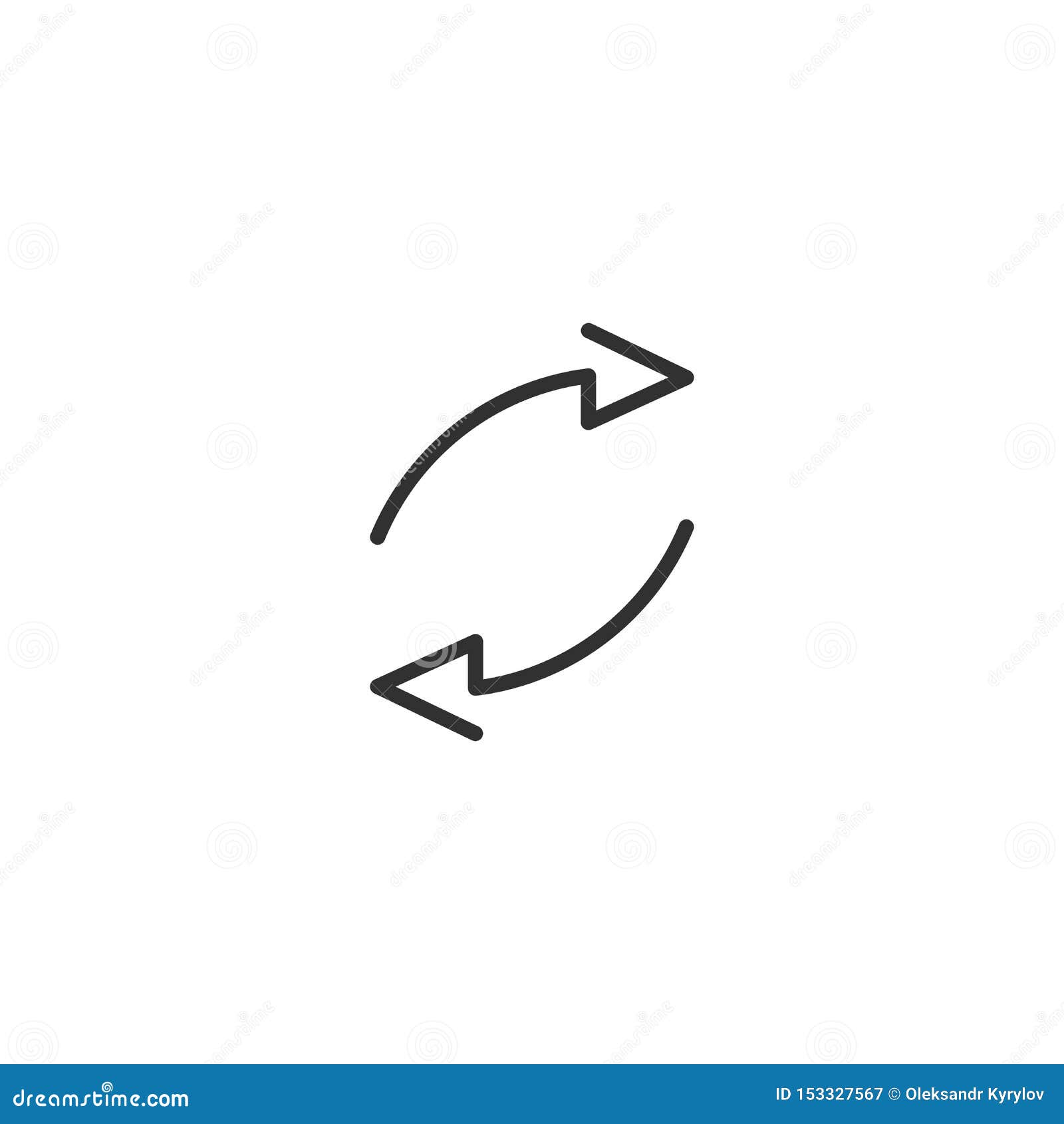 Two Circle Arrows for Infographic. Simple Flat 360 Diagram Icon. Linear ...