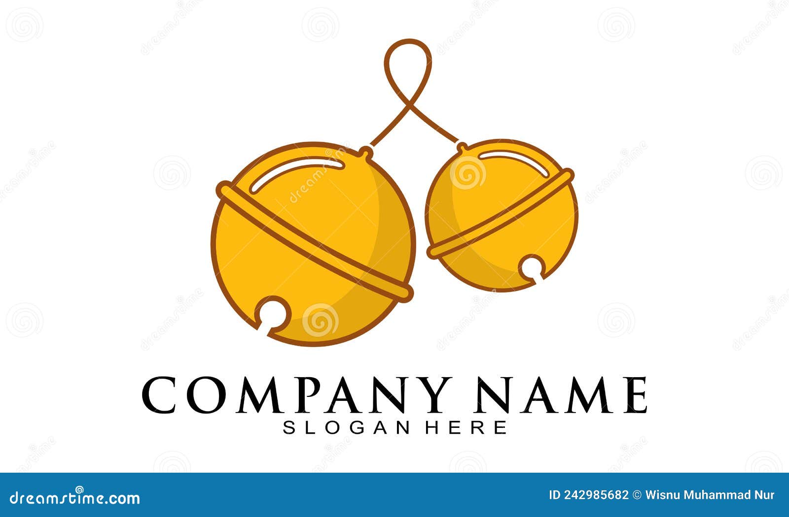 Two Circle Bell Logo Design Stock Vector - Illustration of brass ...