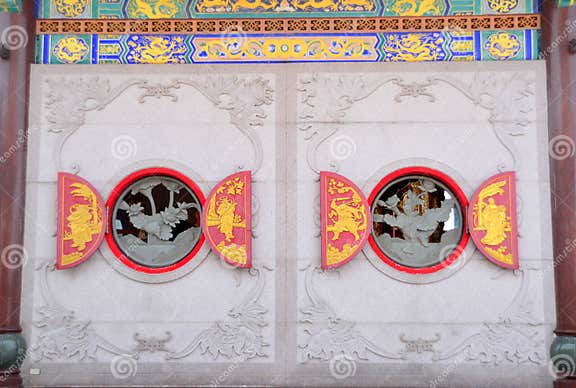 Two circle chinese windows stock image. Image of architecture - 61989997