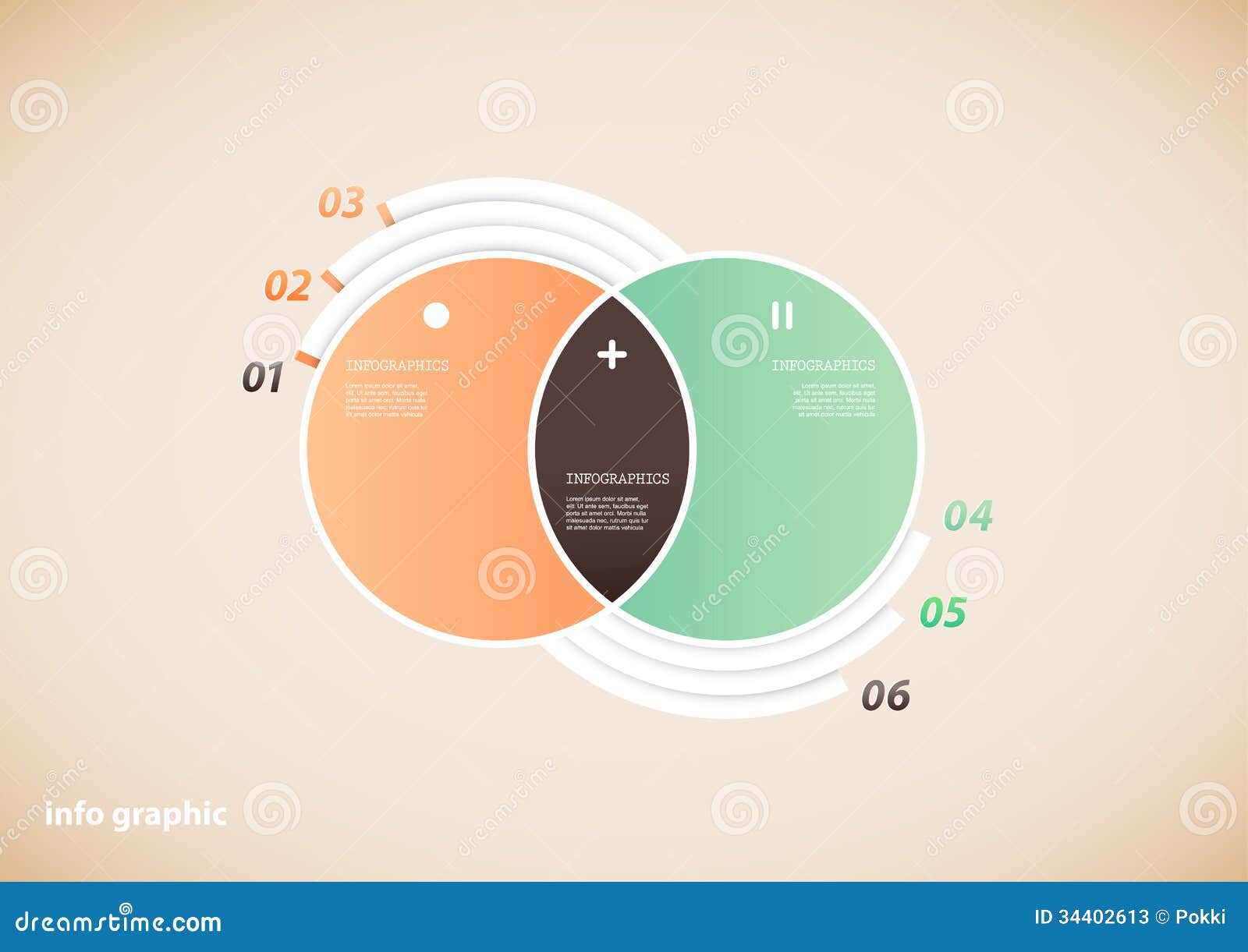 Two Circle Infographic Illustration Stock Vector - Illustration of ...